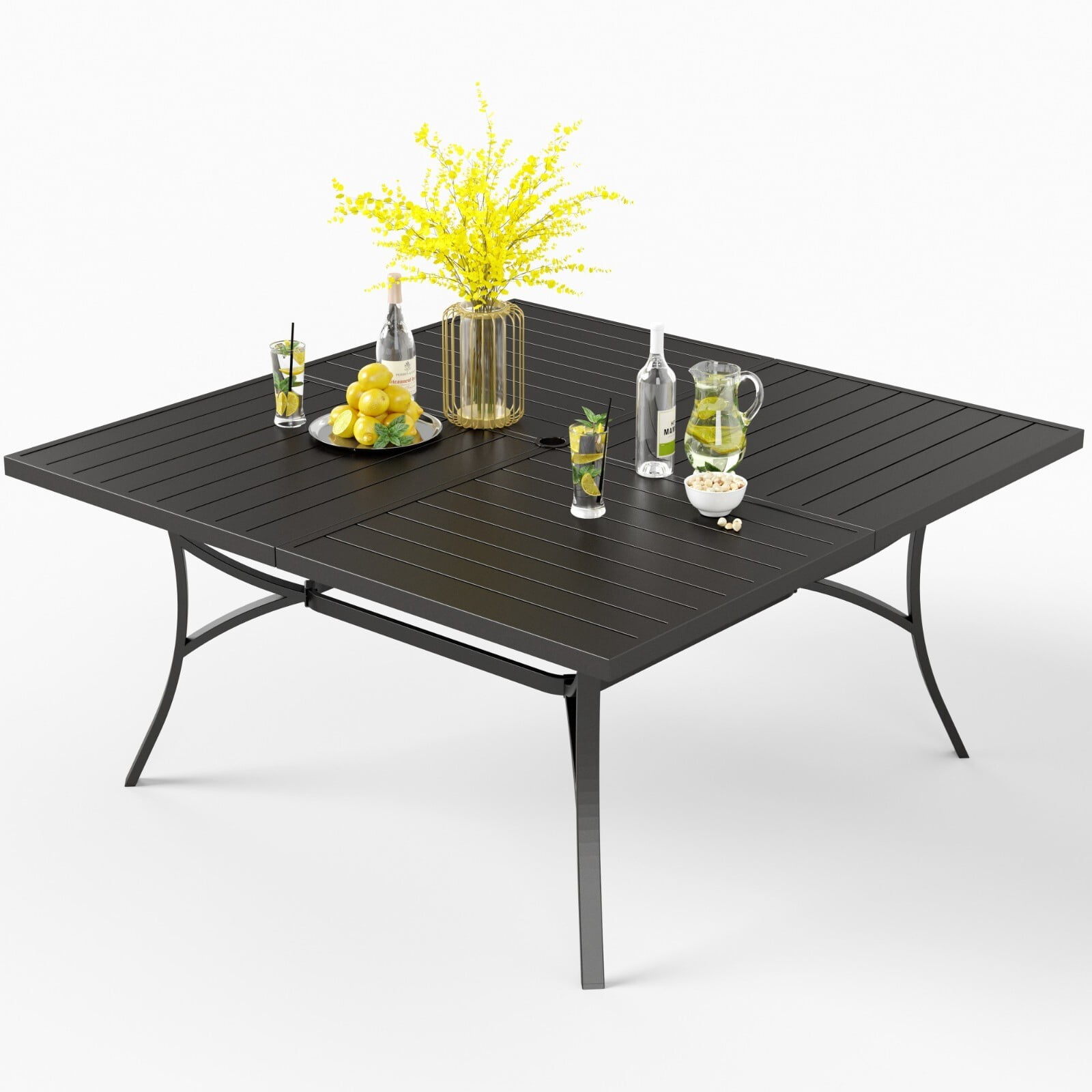 CYTROP 60''x60'' Outdoor Dining Table Square Large Patio Table with ...