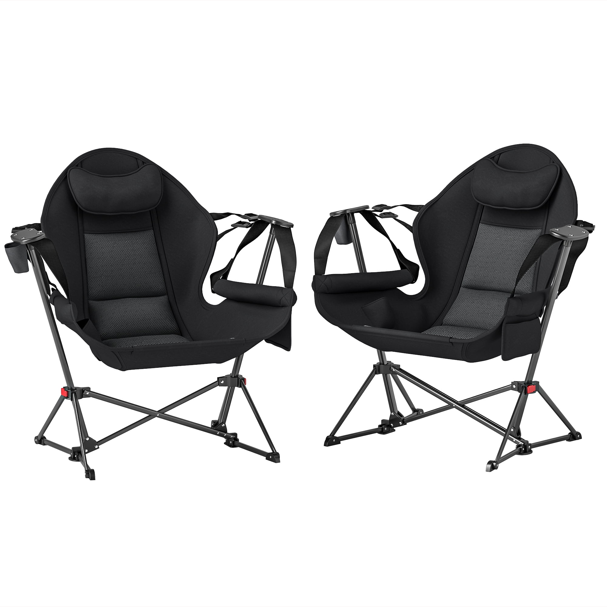 CYTROP Double Hammock Camping Chair, Adjustable Back Folding Rocking ...