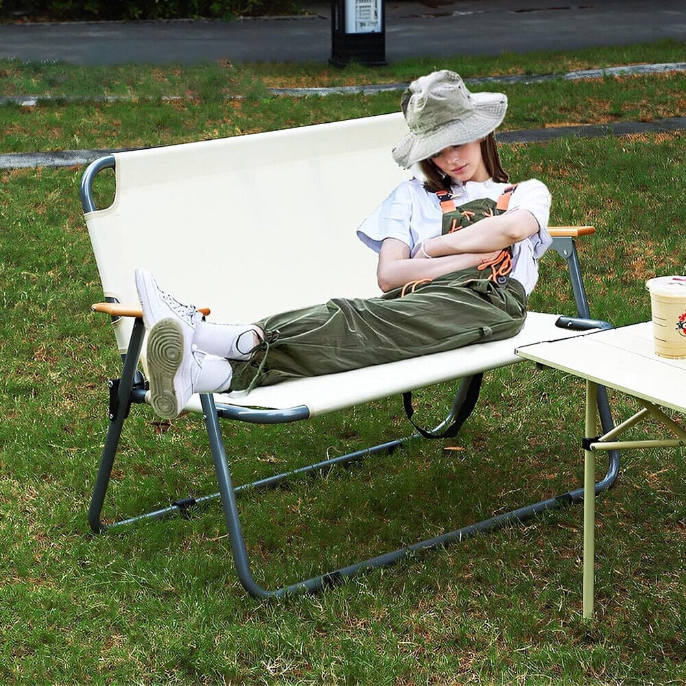 CYTROP Folding Seat Camping Chair, Portable Loveseat Camp Chair ...