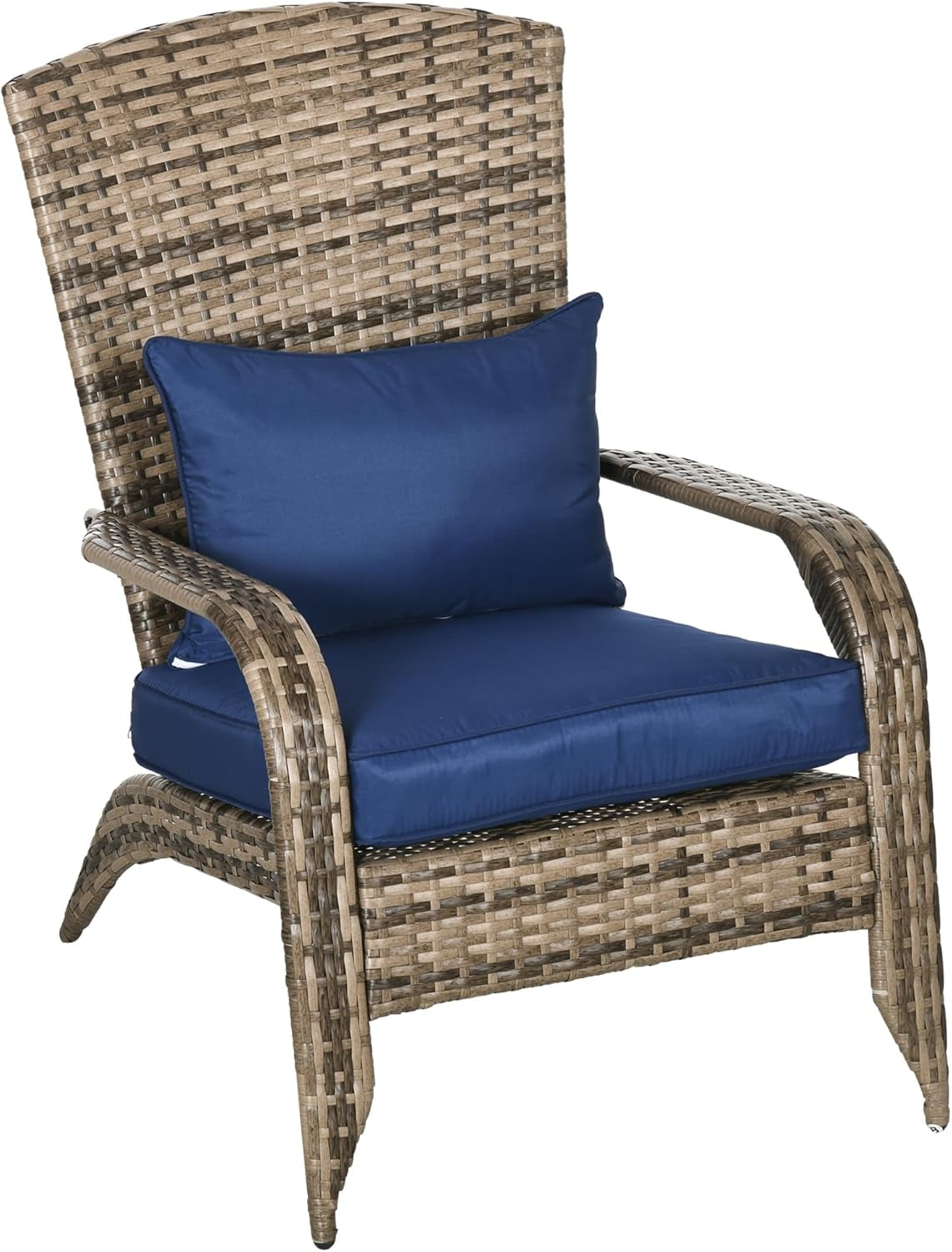 CYTROP Patio Wicker Chair, Outdoor All-Weather Rattan Fire Pit Chair w ...