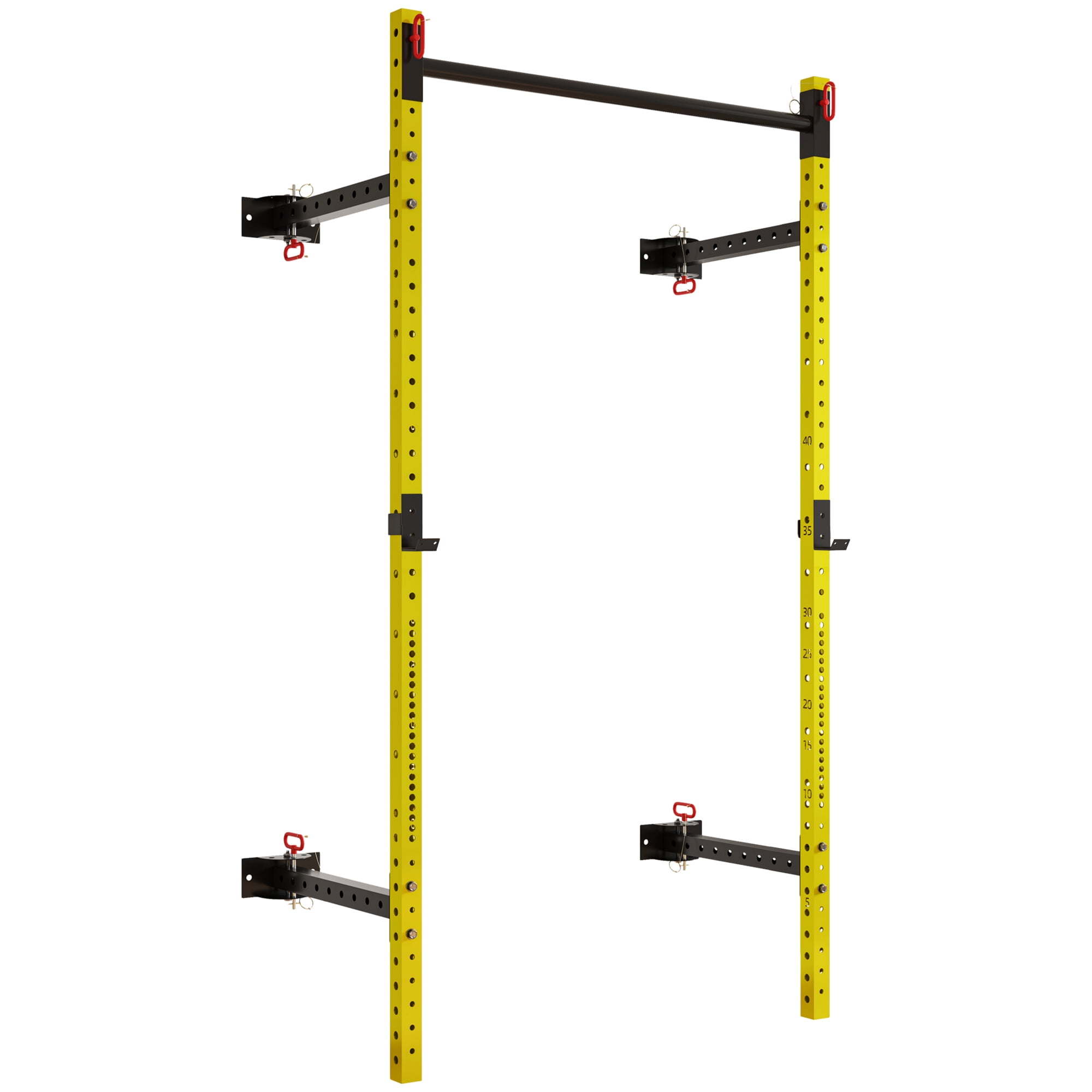 CYTROP Wall Mounted Folding Squat Rack with Pull Up Bar,Folding Squat ...