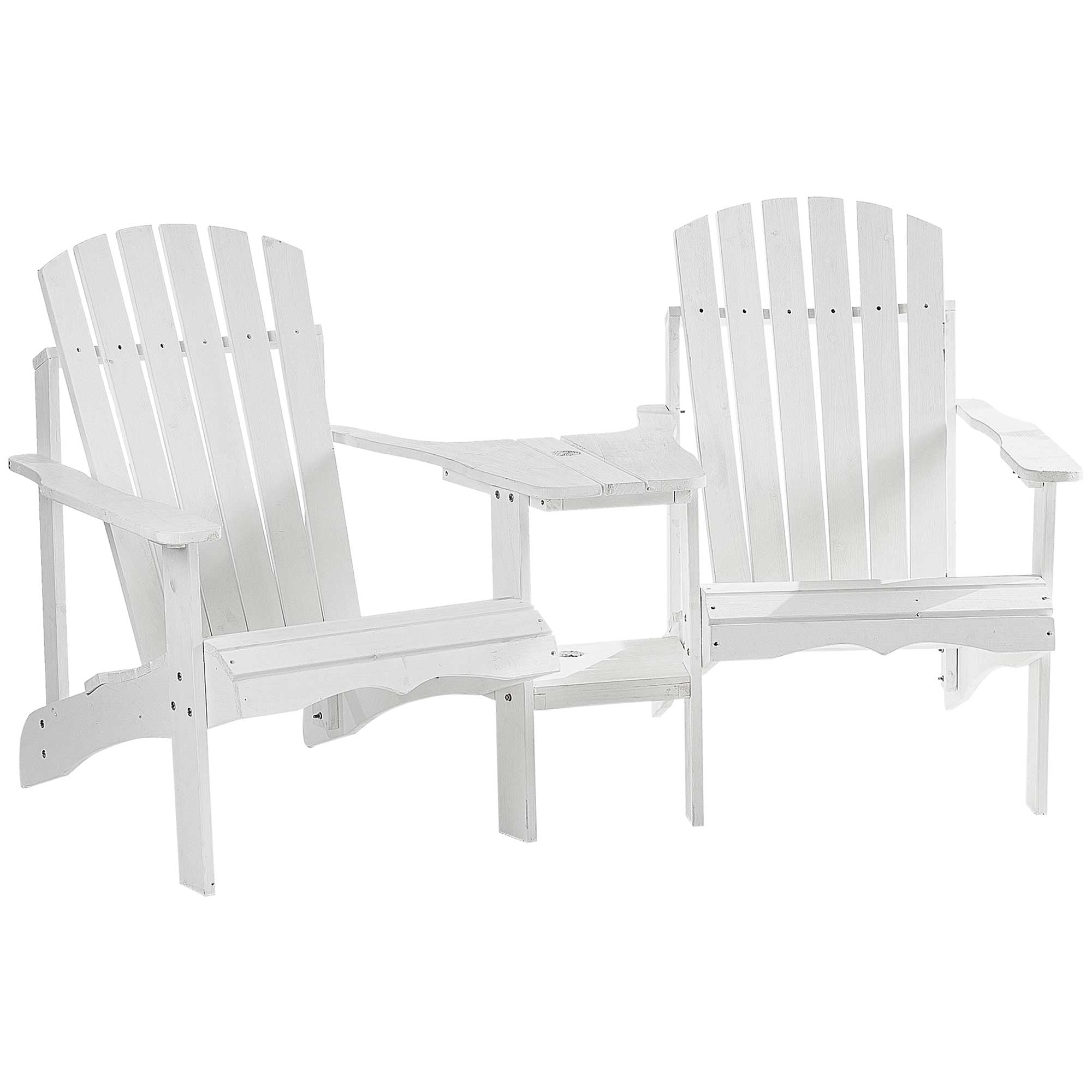 CYTROP Wooden Adirondack Chairs for Two People, Outdoor Fire Pit Chair ...