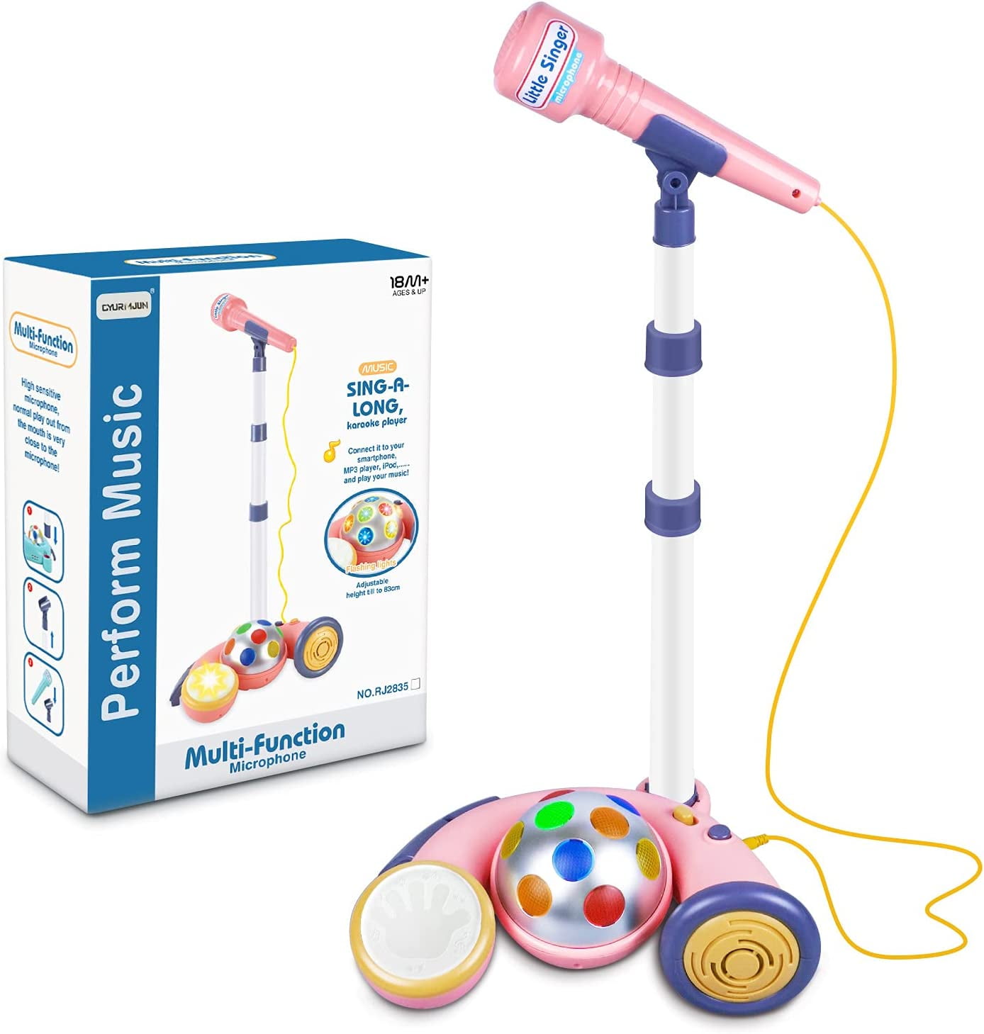 CYURMJUN Singing Microphone Toy with Stand for Children, Kids Karaoke ...