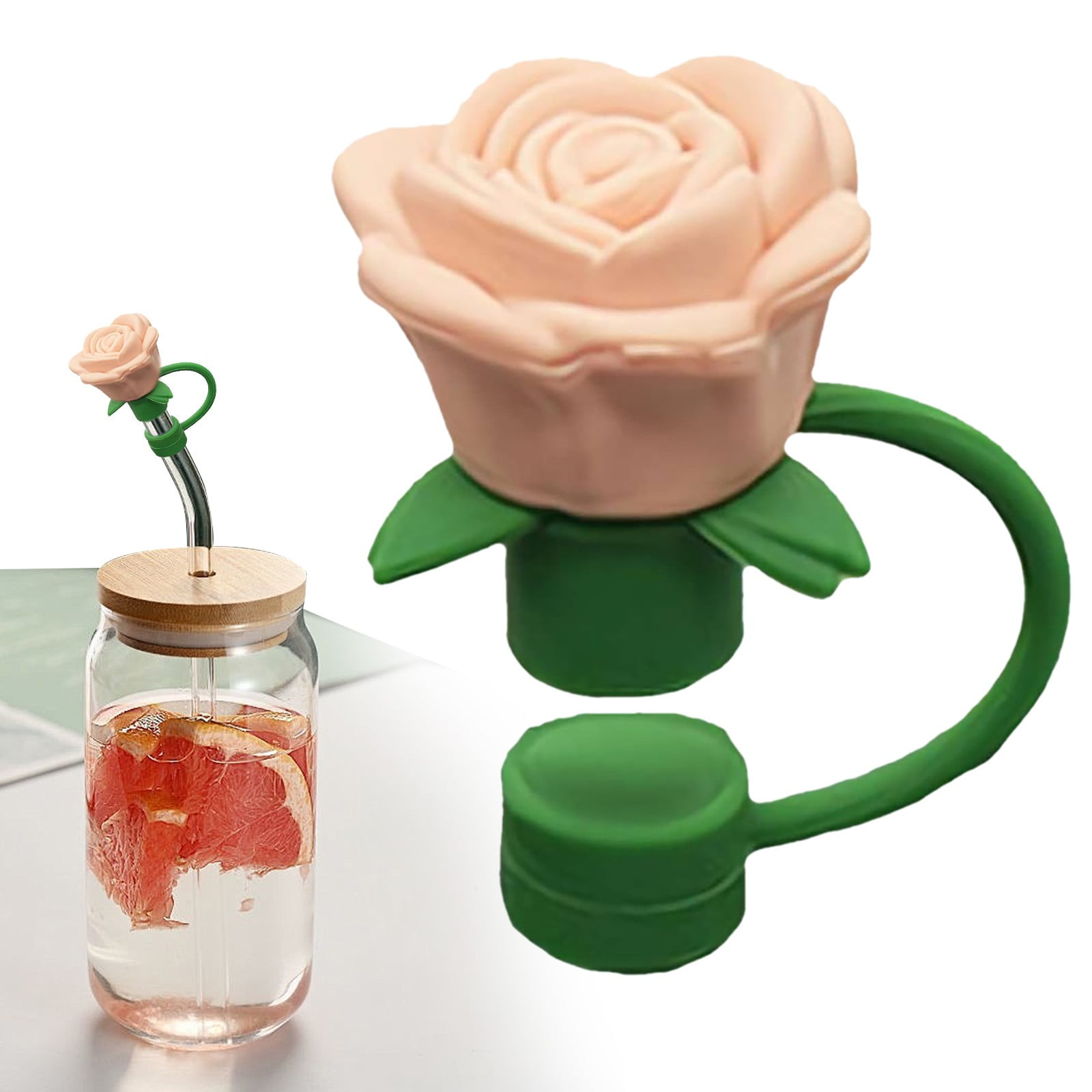 CYXLFZH Valentine's Day Cap For Cup Rose Flower Toppers 10mm Silicone ...