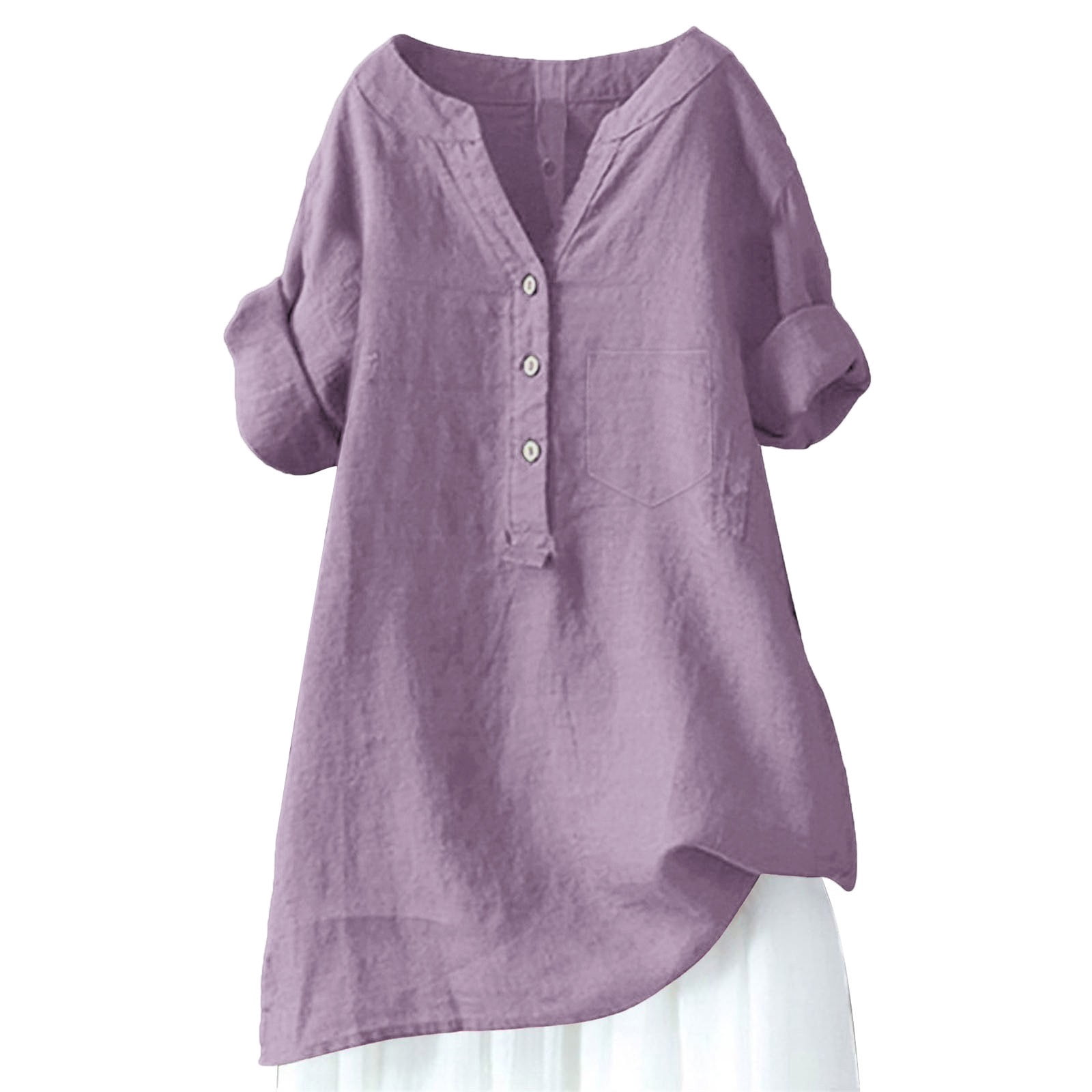 CYYOLLPF Embroidered Tops for Women Crew Neck Shirt Womens 3/4 Sleeve ...