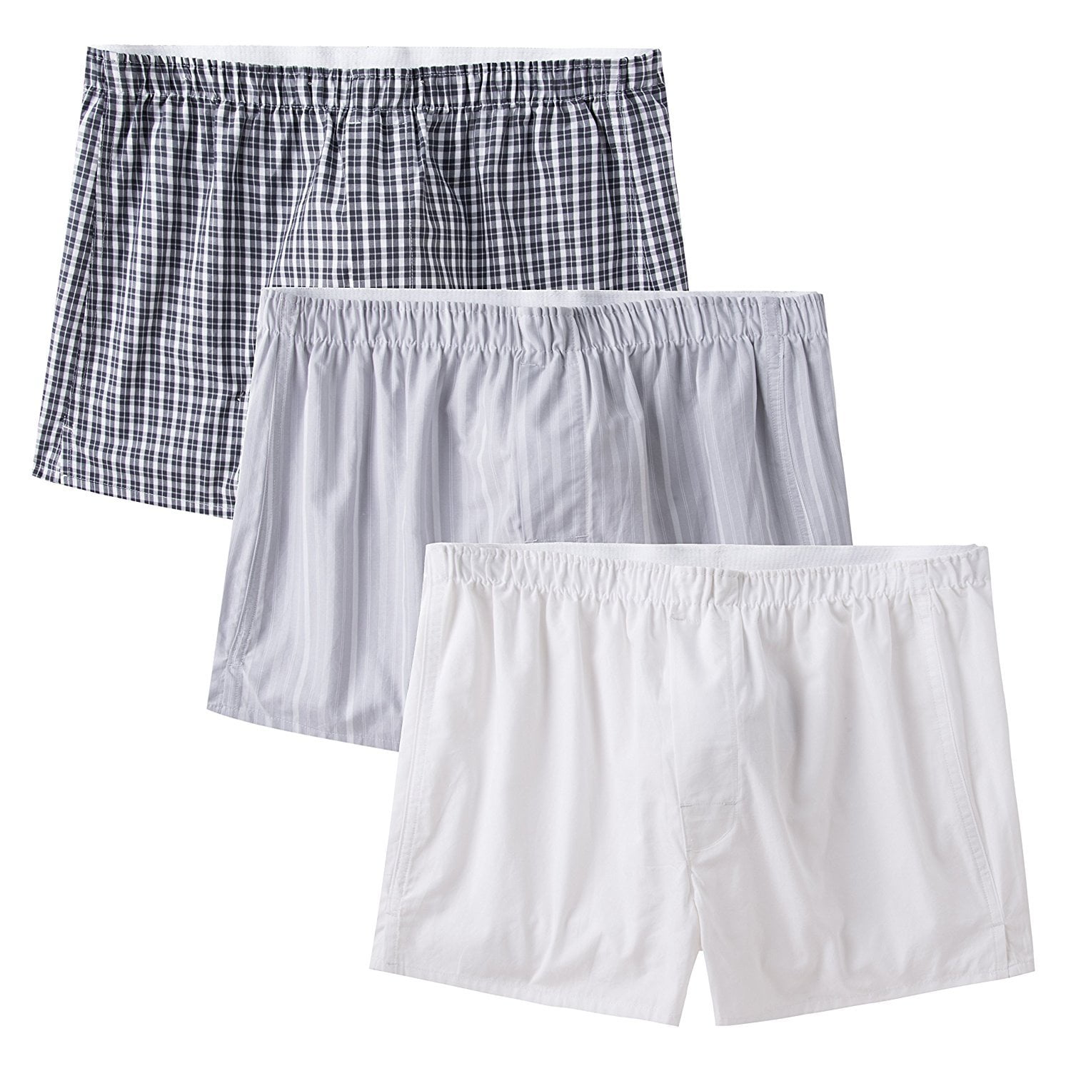 CYZ Men's 100% Cotton Classic Woven Boxers 3 Packs - Walmart.com