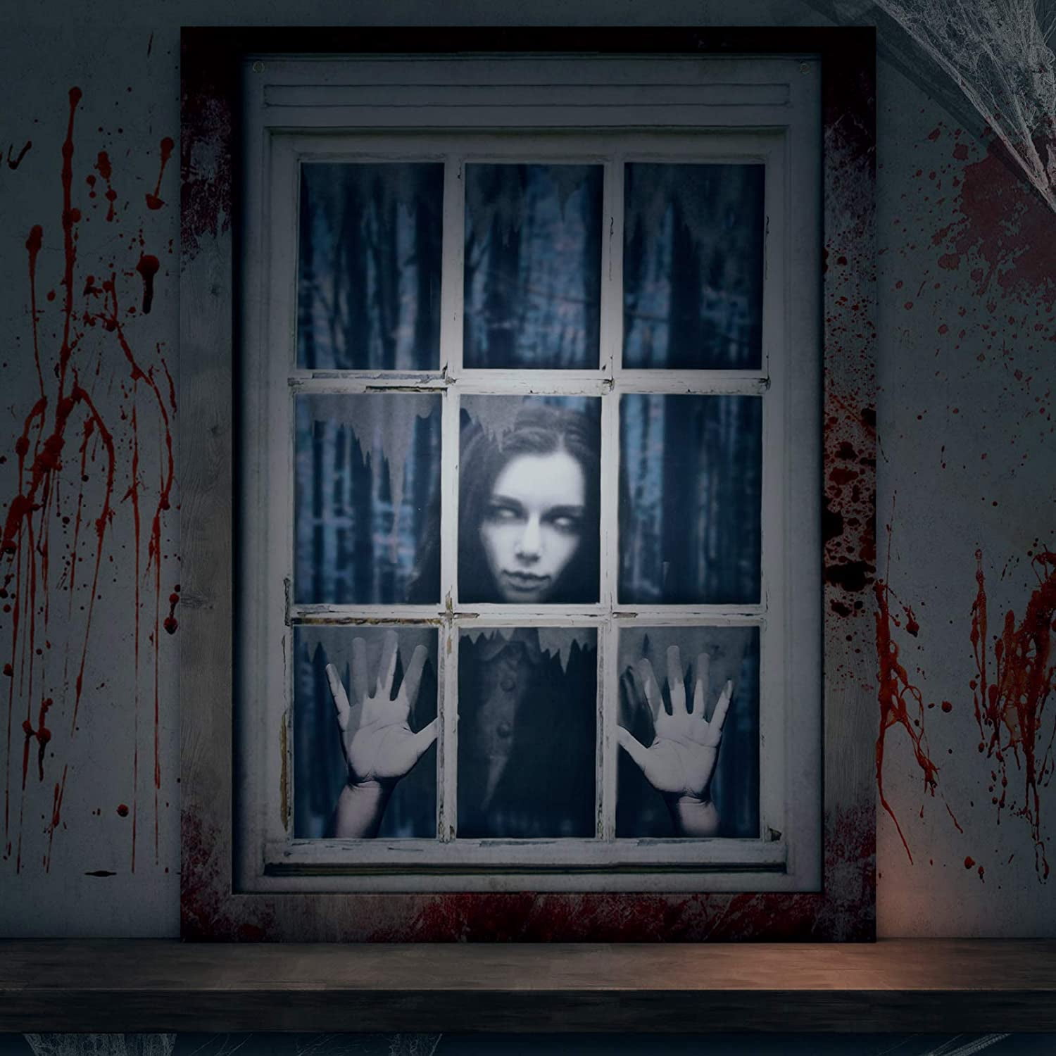 CYZToys Life-Size Halloween Female Ghost Window Screen - Spooky ...