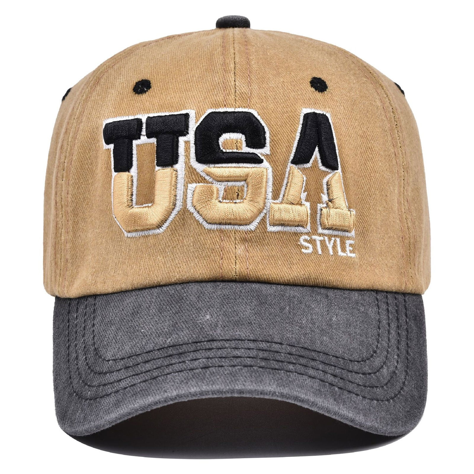 American Flag Baseball Cap - Washed Soft Dad Hat for Unisex with USA ...