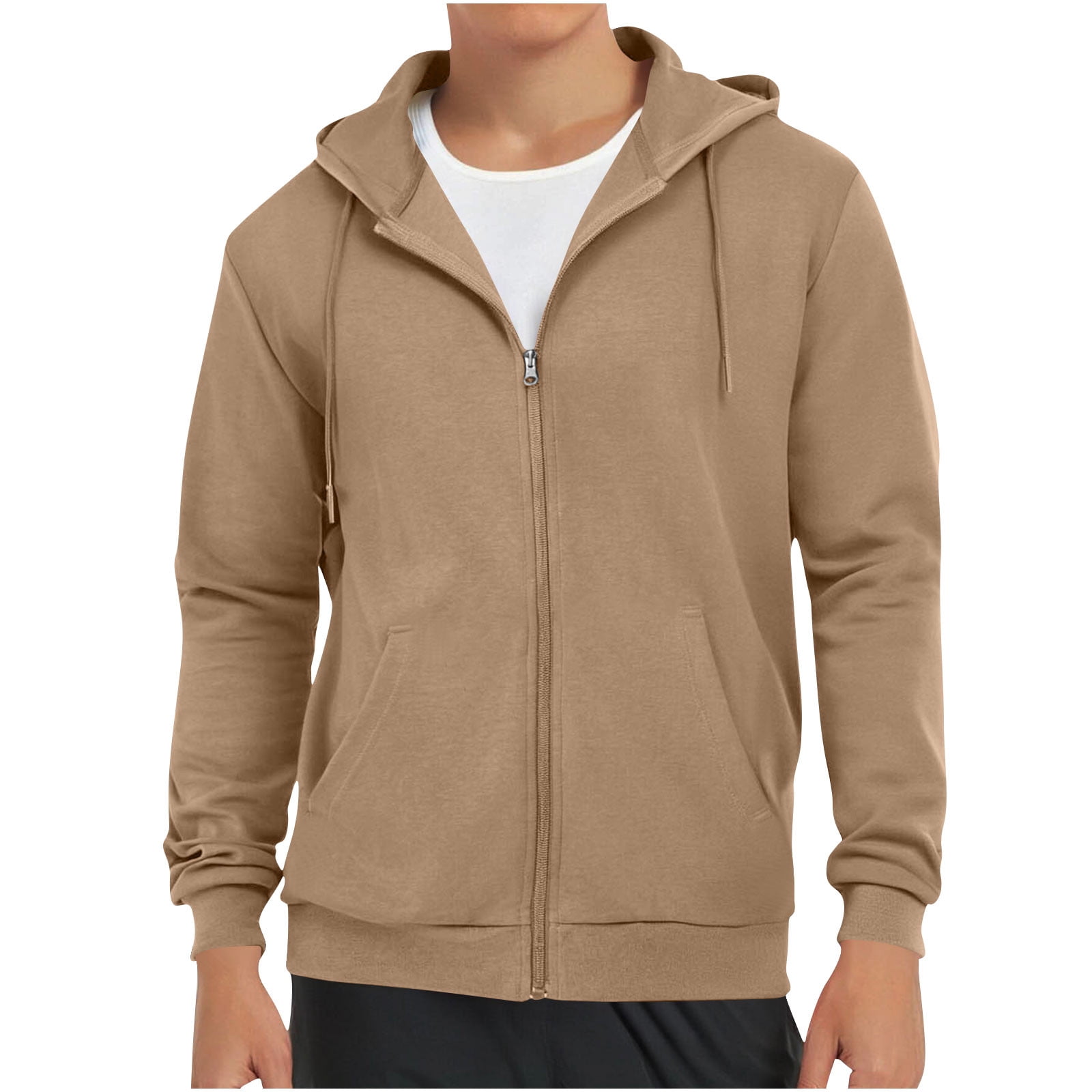 CYiJun Fleece Full Zip Hoodies for Men Casual Lightweight Zip Up Hooded ...