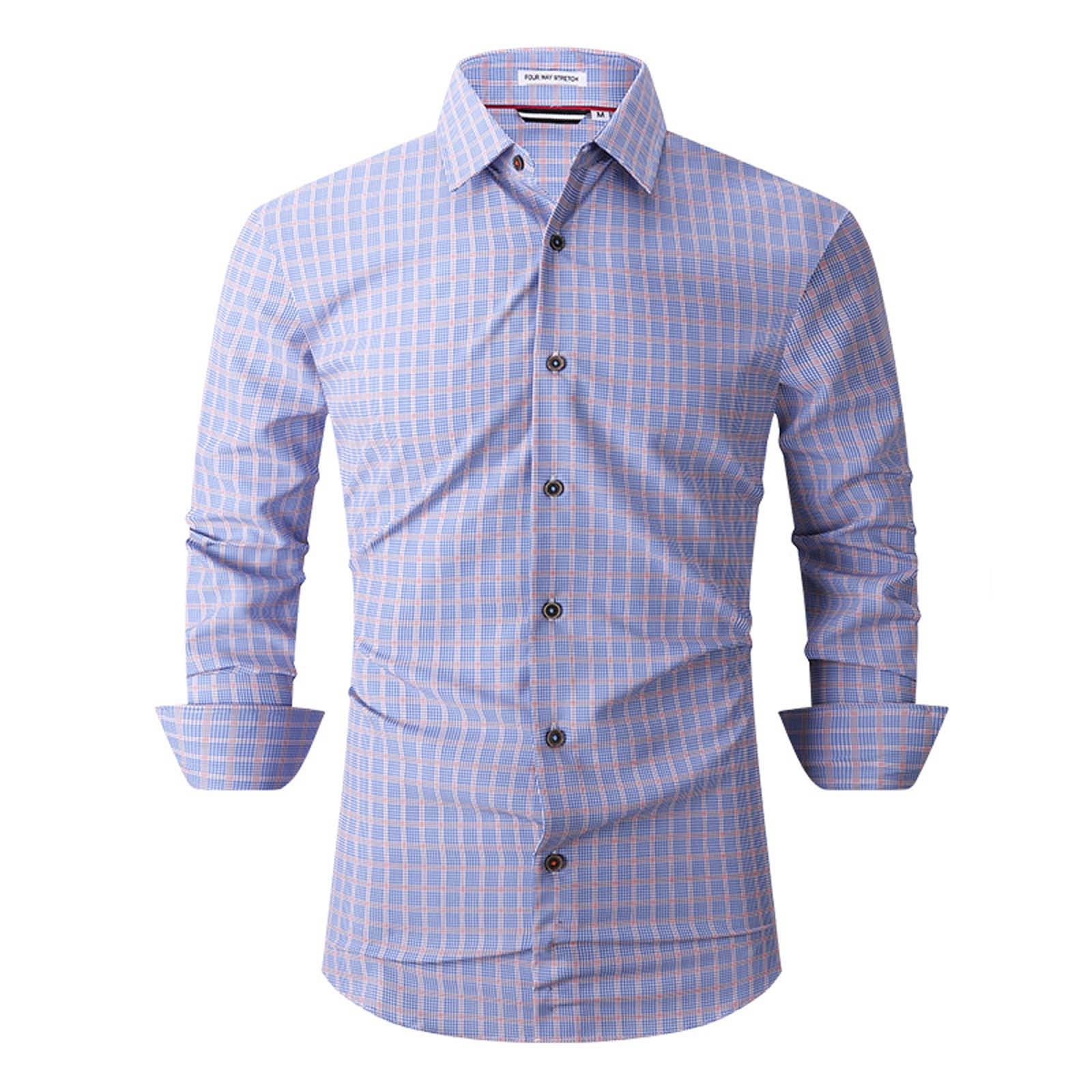 CYiJun George Men's Dress Shirts Stain Shield Stretch Slim Fit Shirts ...