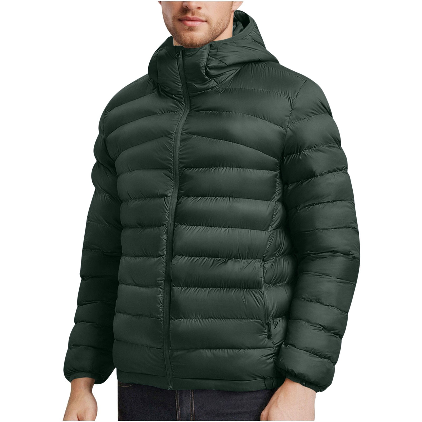 CYiJun Men's Packable Puffer Jacket Lightweight Hooded Insulated Water ...