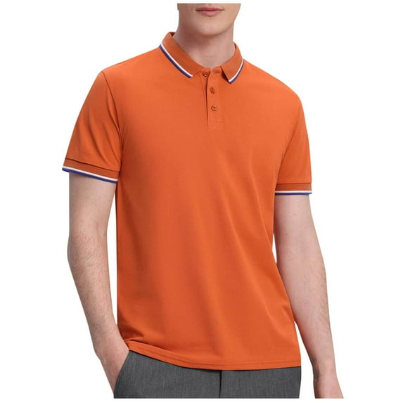 CYiJun Men's Polo Shirts Short Sleeve Cotton Pique 3 Buttons Golf ...