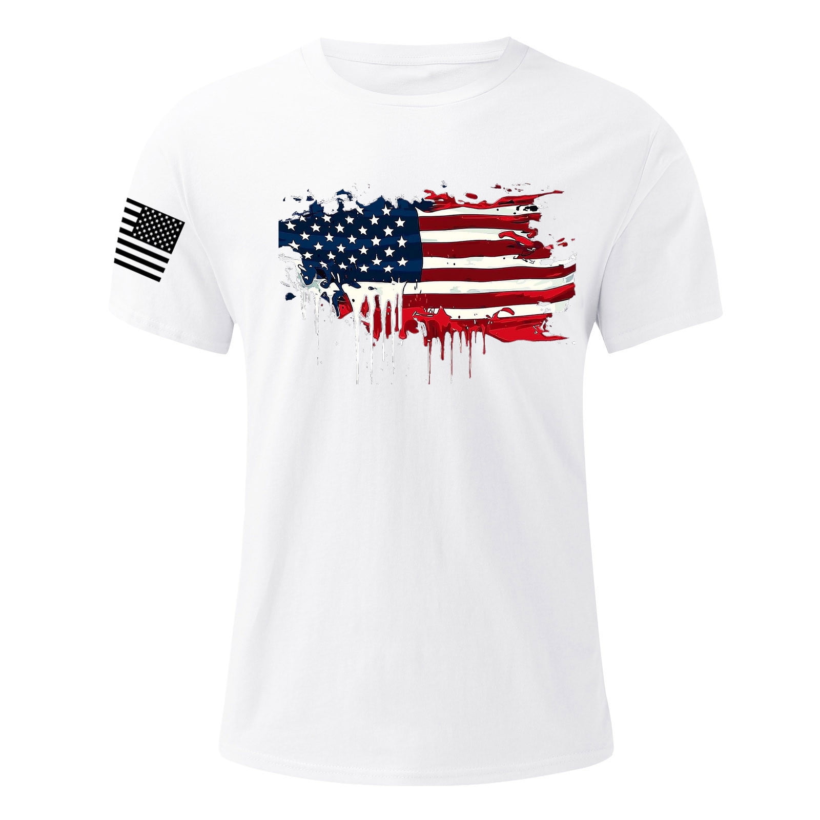 CYiJun Patriotic Shirts for Men USA 4th of July T Shirts American Flag ...