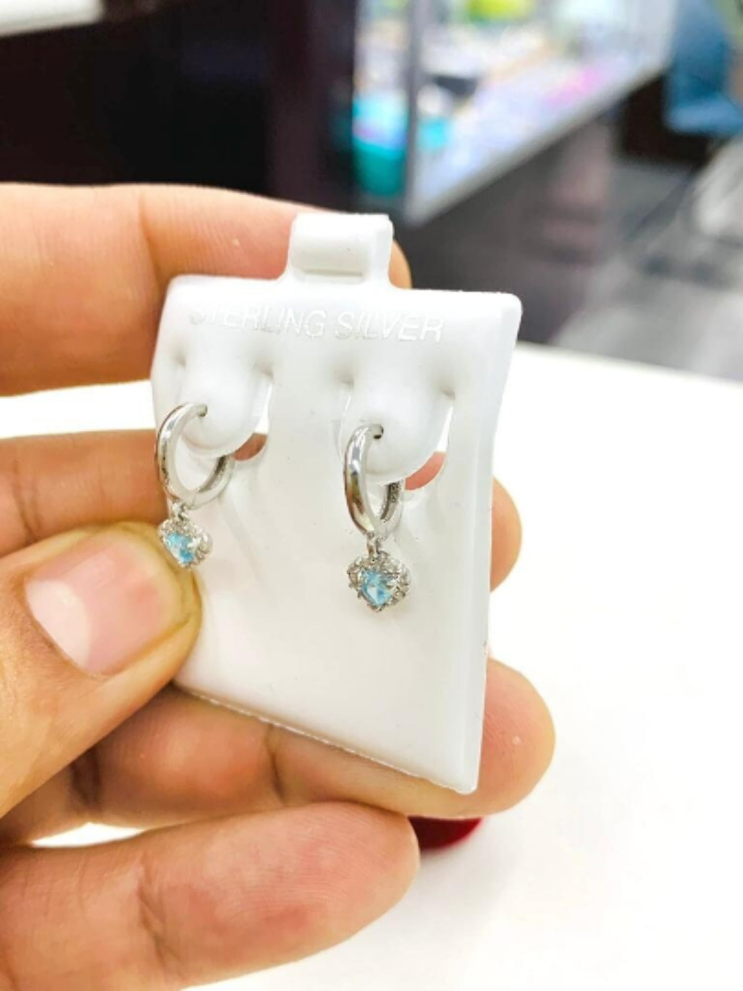 CZ Birthstones Heart Silver Huggies Hoop Earrings 10mm Baby Girls ...