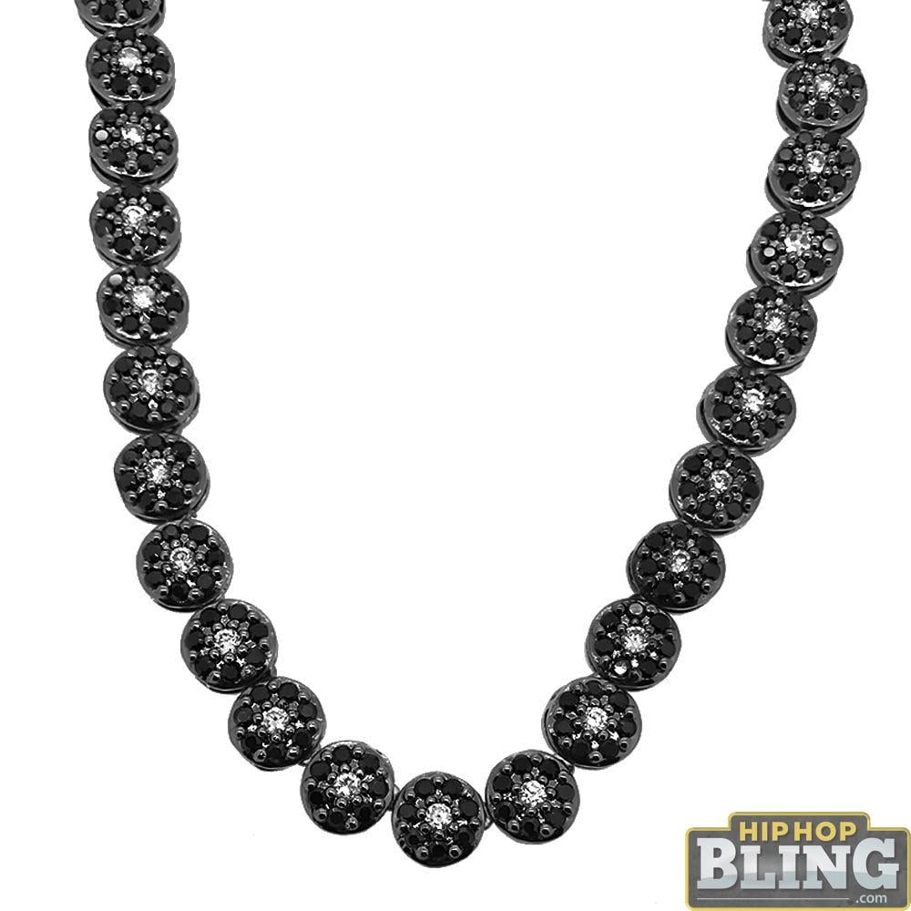 CZ Cluster Bling Bling Chain White Center Black - Walmart.com