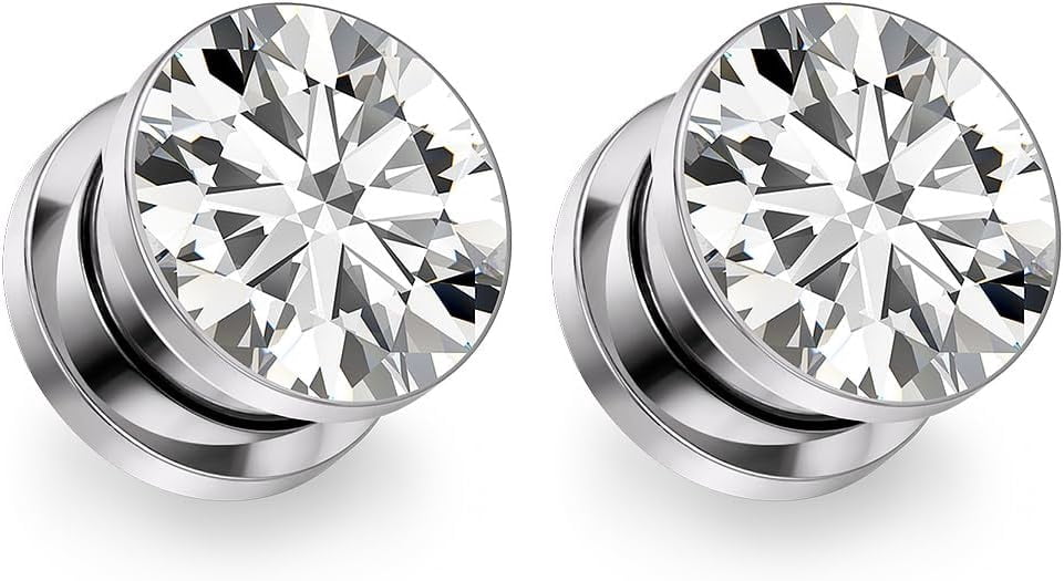 CZ Ear Gauges Screw Fit Flesh Tunnels Plugs Gauges Earring Expander ...