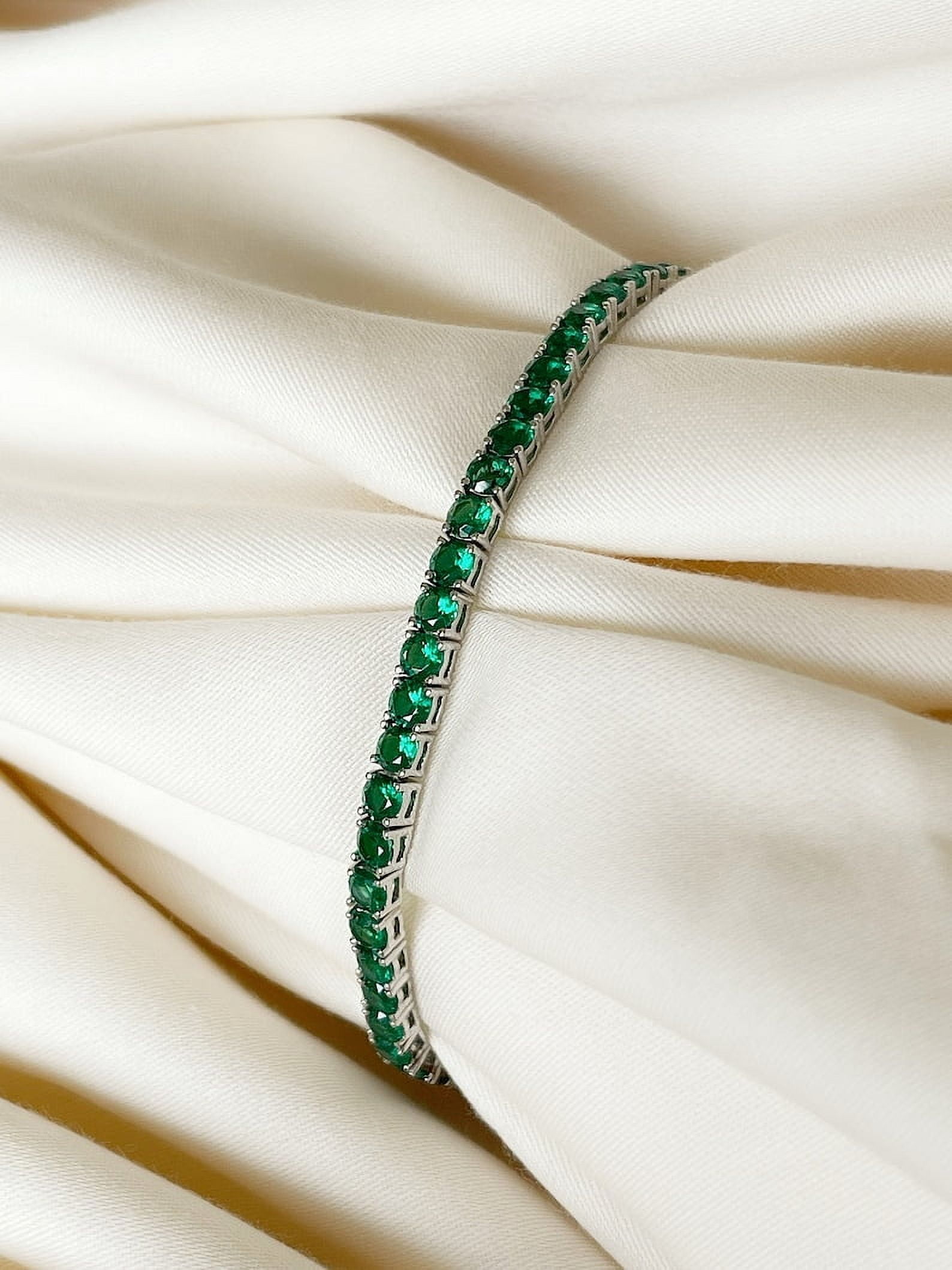 CZ Emerald Tennis Bracelet, 925 Sterling Silver, emerald Tennis ...