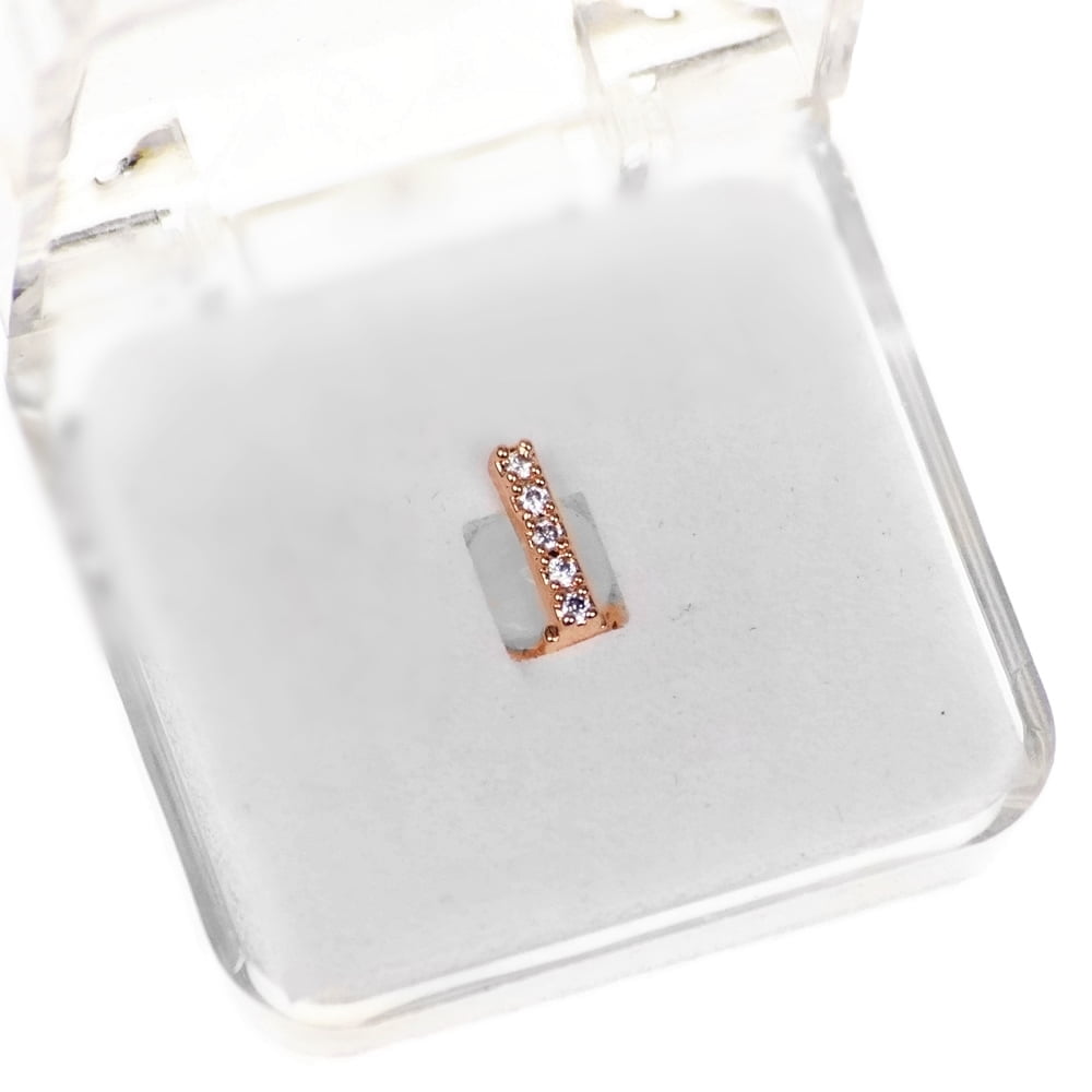 CZ Gap Grillz 14k Rose Gold Plated Single Tooth Top or Bottom Teeth ...