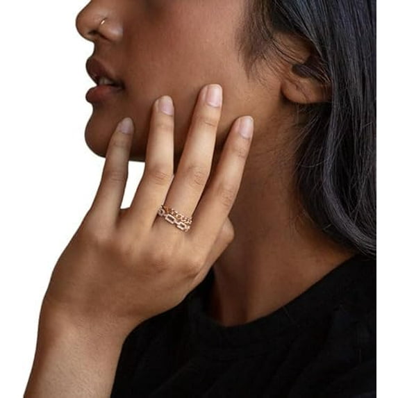 CZ Gemstone Ring, Natural Cubic Zircon Band Ring, April Birthstone ...