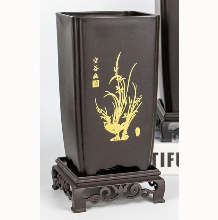 CZ Grain 7 Inch Tall Bonsaii Pot with Tray - Orchid Pot or Bonsai Tree ...
