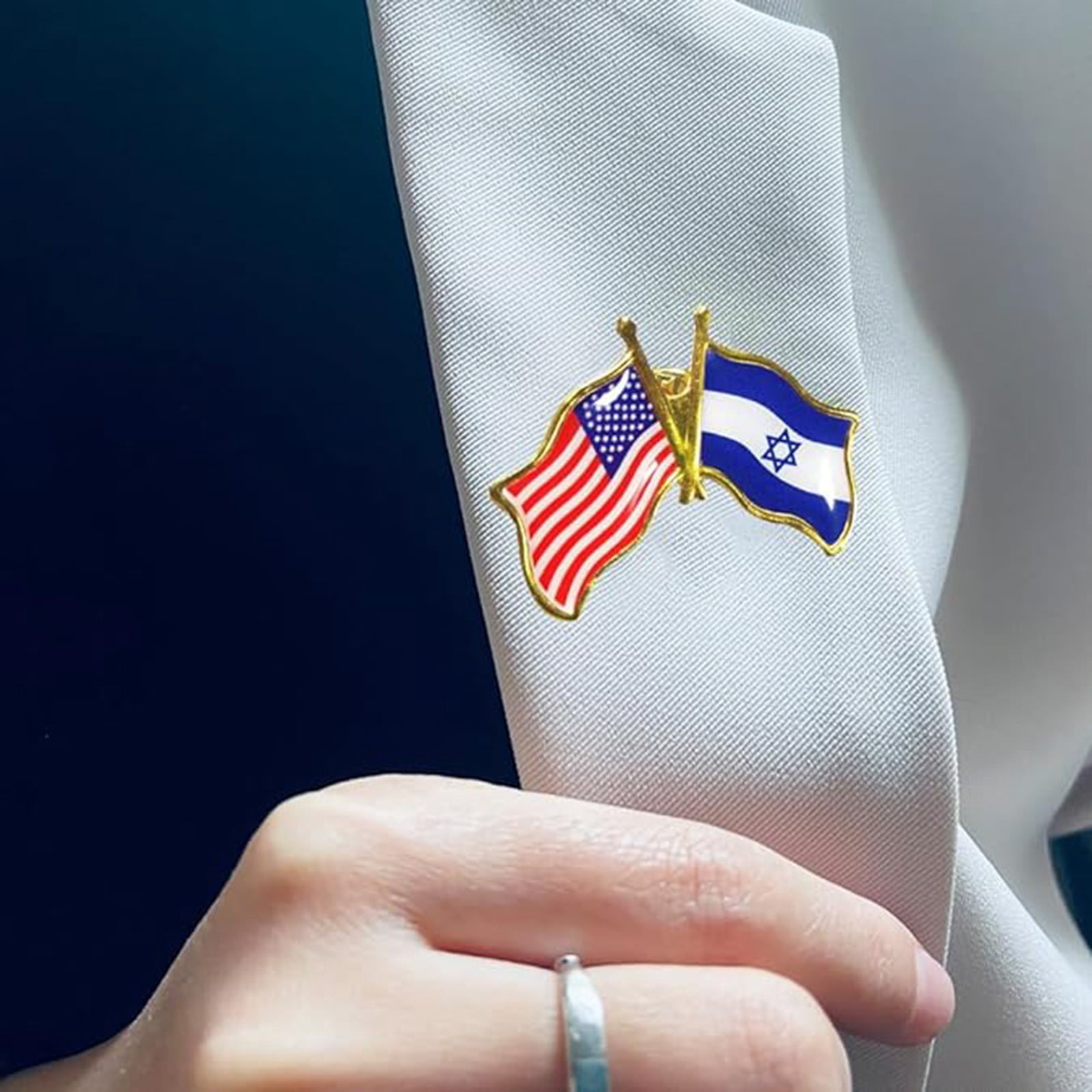 CZ TRADE American Flag Israel Flag Pin Brooch Badge Pin Clothing ...
