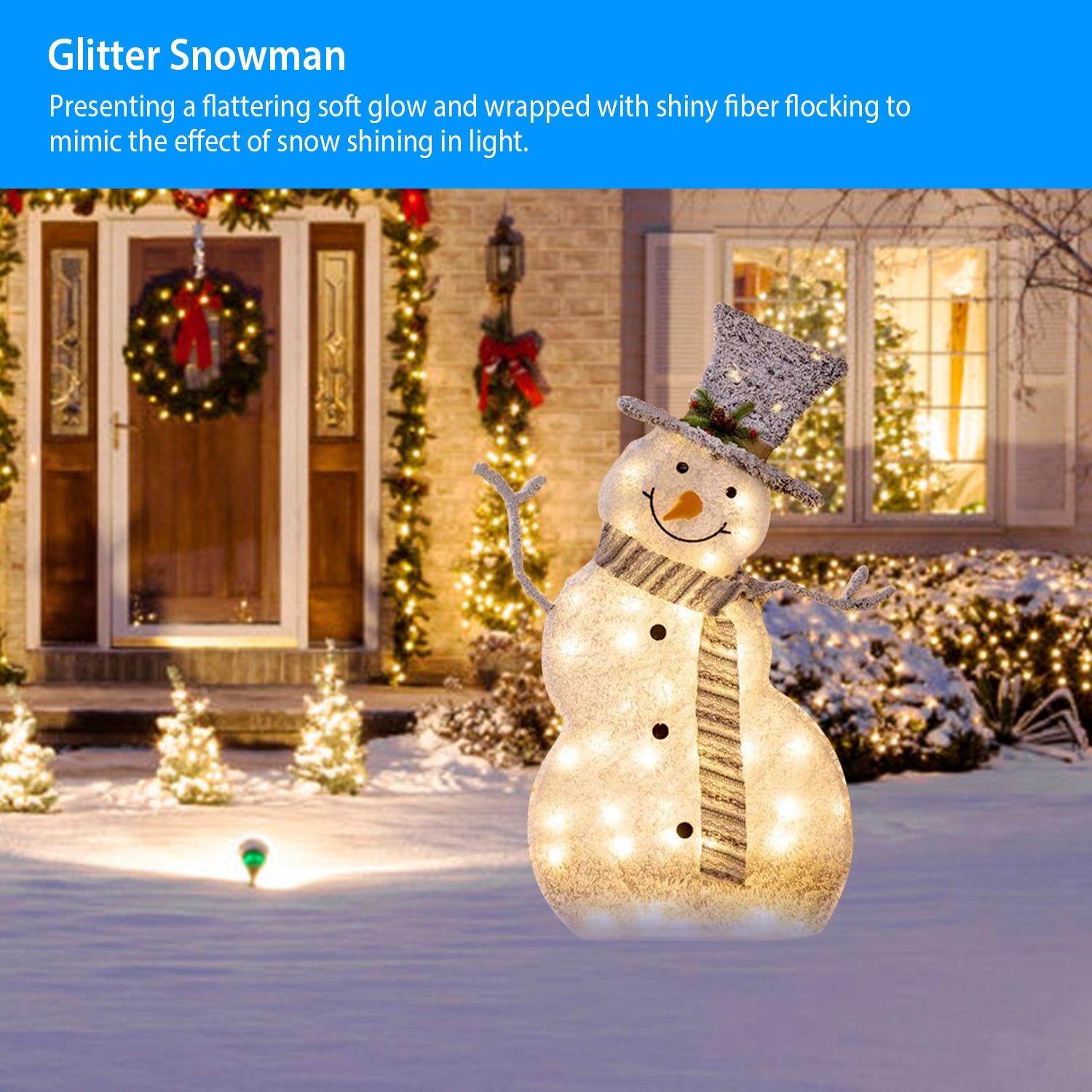 CZBZ Outdoor Christmas Yard Decorations, LED Christmas Snowman ...