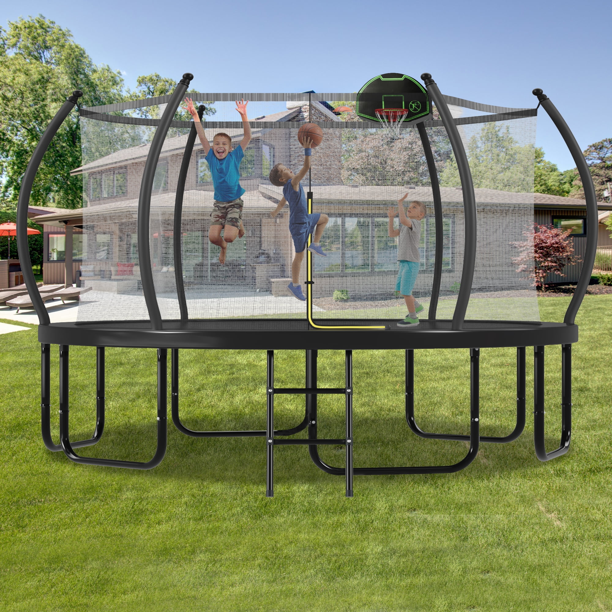 CZBZ Trampoline for Kids Adults, 15FT Outdoor Trampoline with Enclosure ...