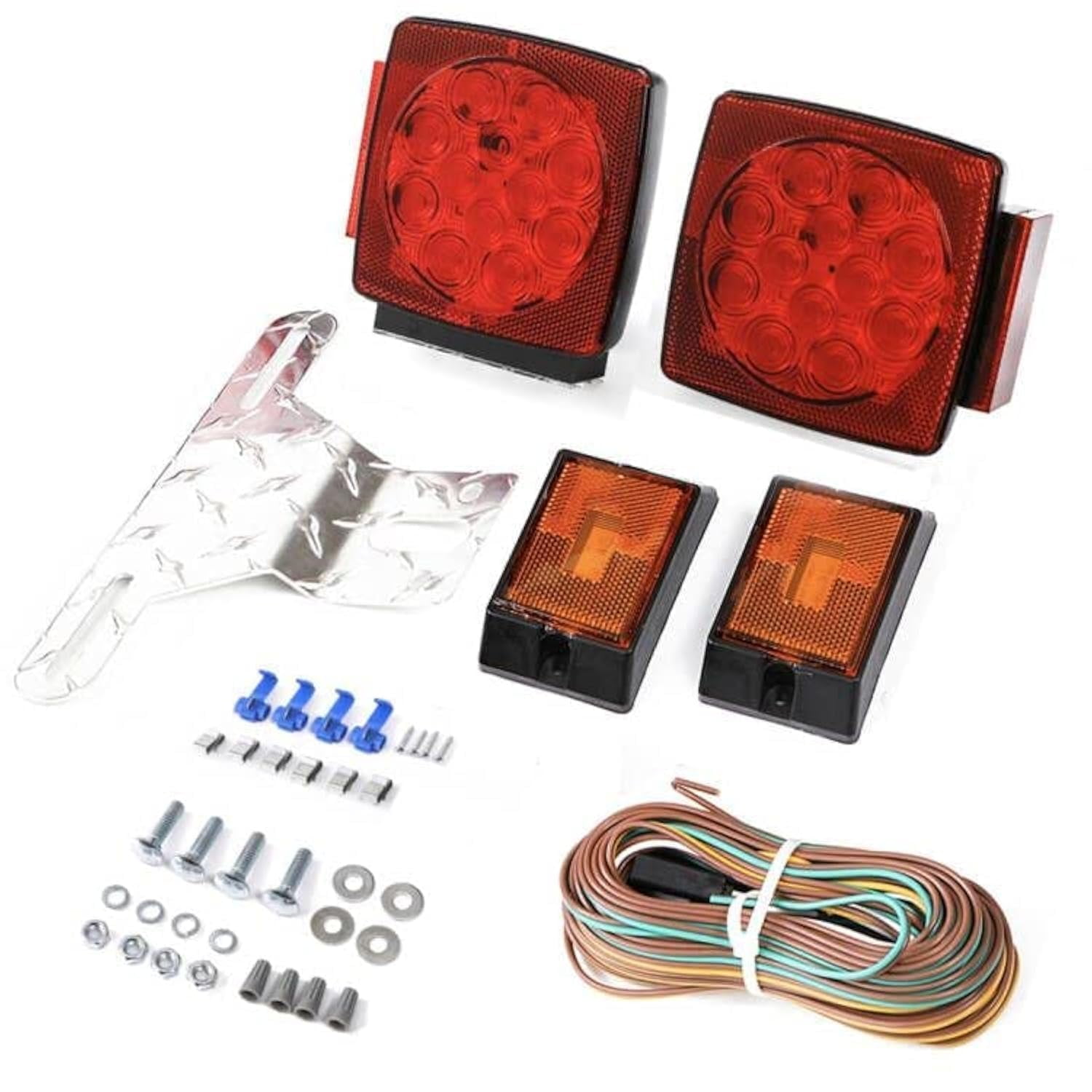 CZC AUTO 12V LED IFF17 Submersible Trailer Tail Light Kit for Under 80 Inch Boat Trailer Marine ...