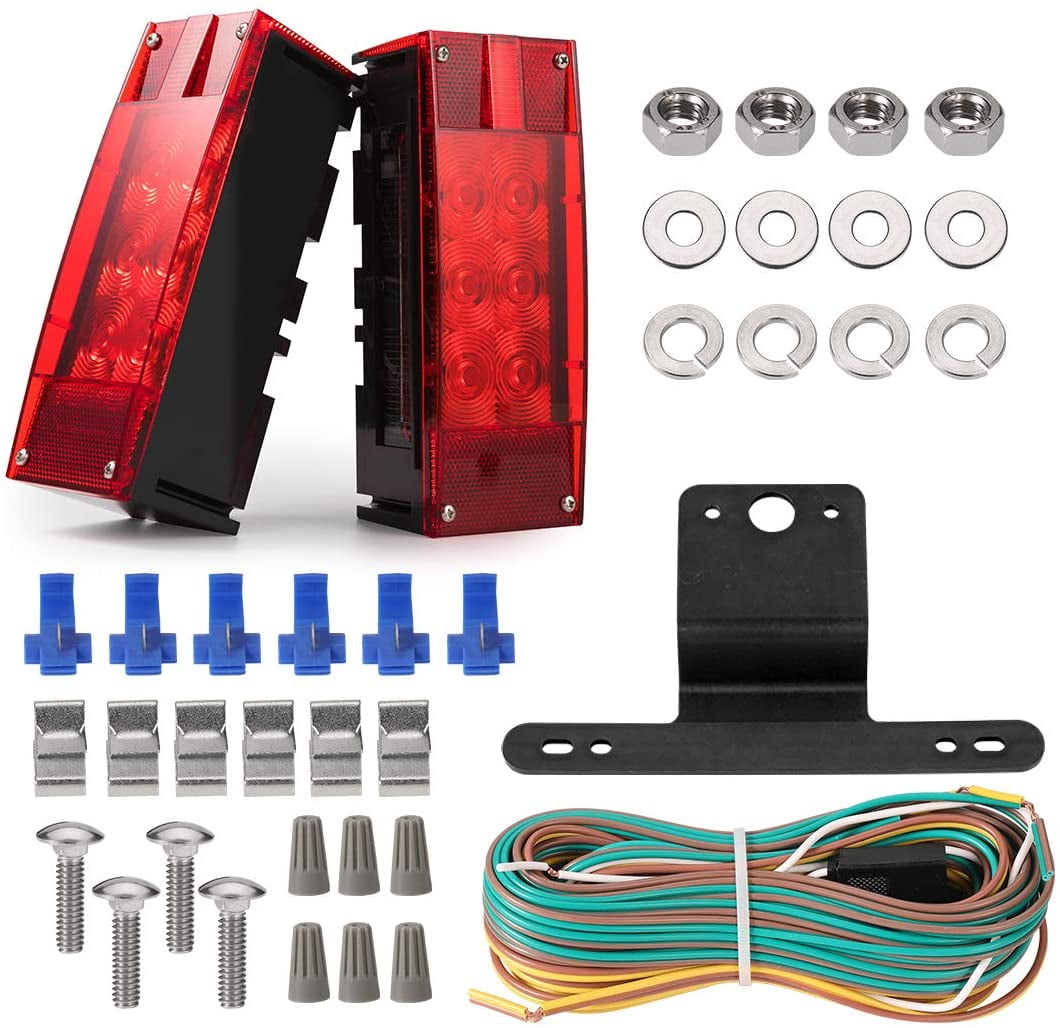 CZC AUTO 12V LED Low Profile Submersible Rectangular Trailer Light Kit ...