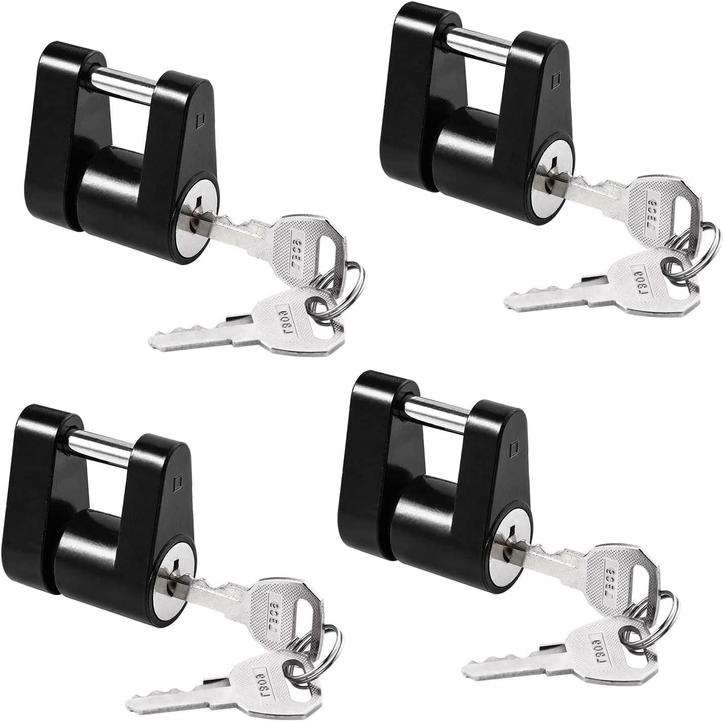 CZC AUTO Black Trailer Hitch Coupler Lock Keyed Alike , Dia 1/4 Inch, 3 ...