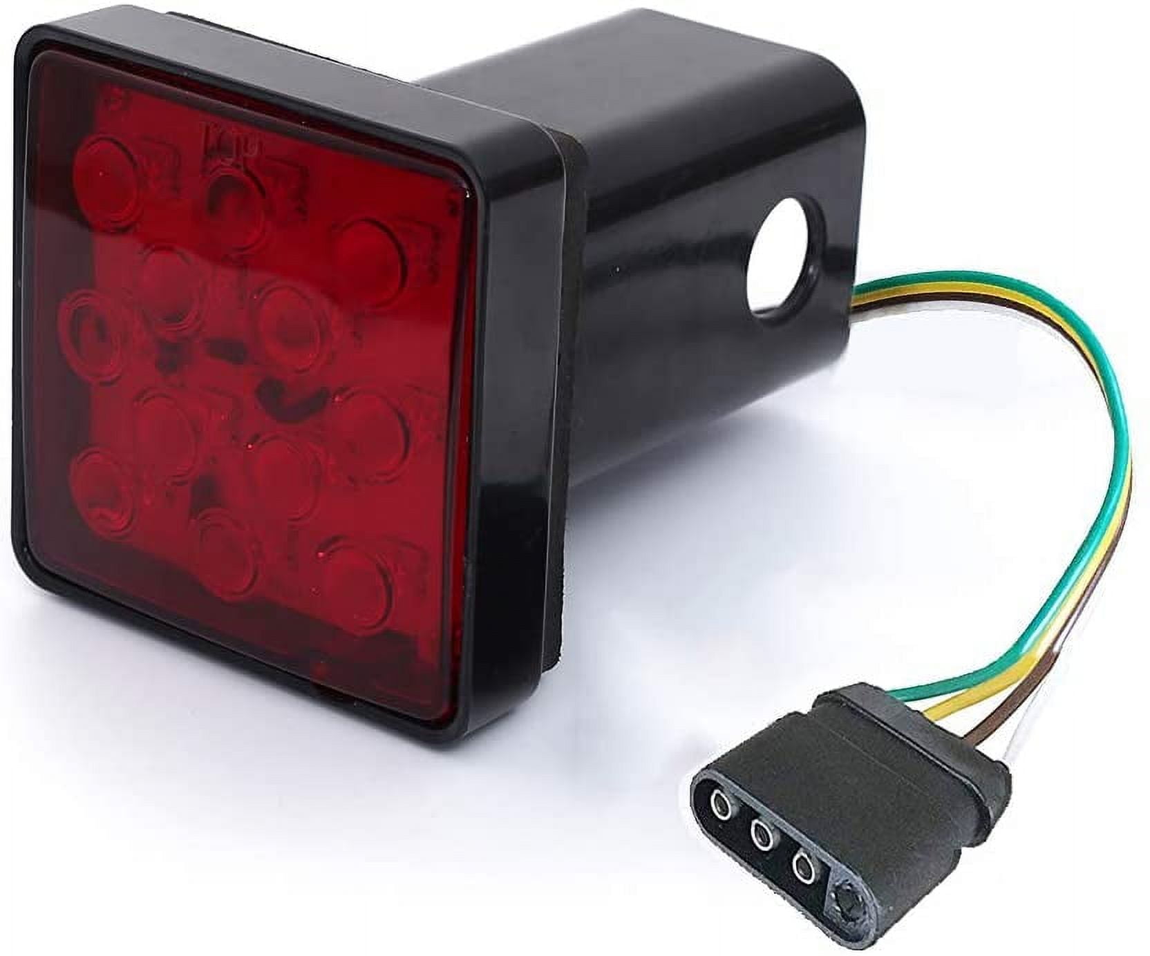 CZC AUTO Red Lens Trailer Hitch Cover with 12 LED Brake Light Fit 2 ...