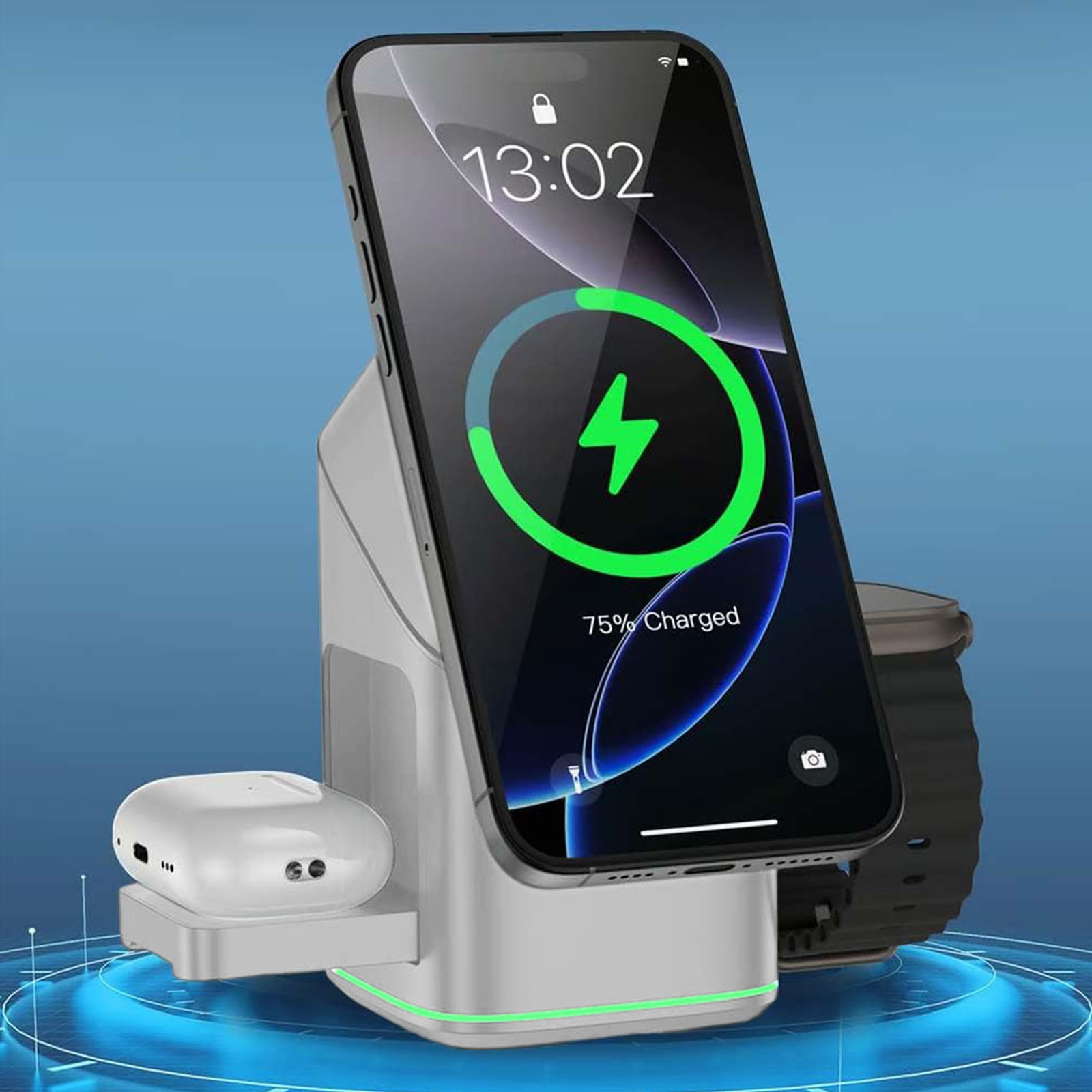 CZESTPYAKE 3-in-1 Wireless Charger, Subsistenceed Multi-Device Touch ...