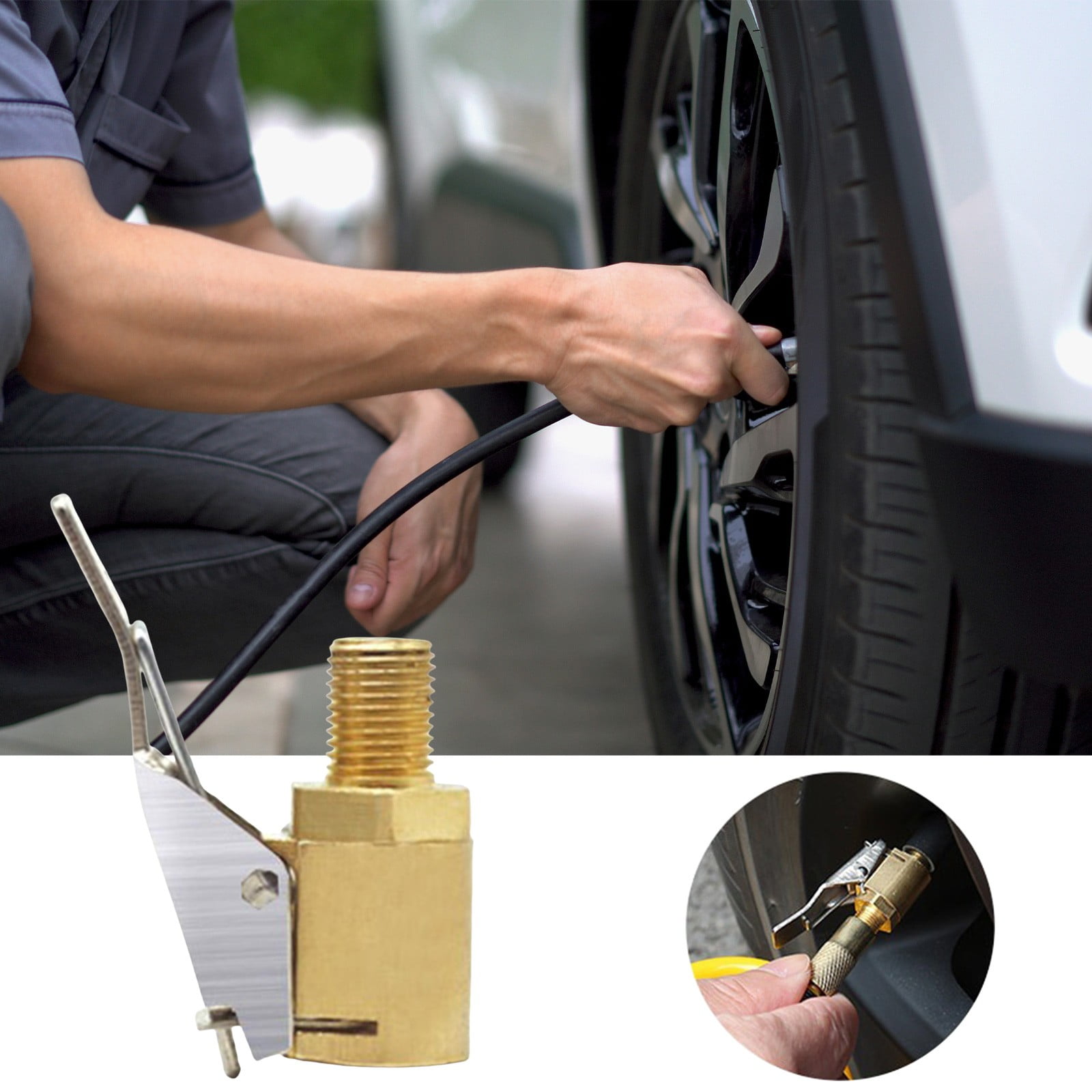 CZESTPYAKE Clearance Car Tire Inflator Adapter, Copper Nozzle with ...