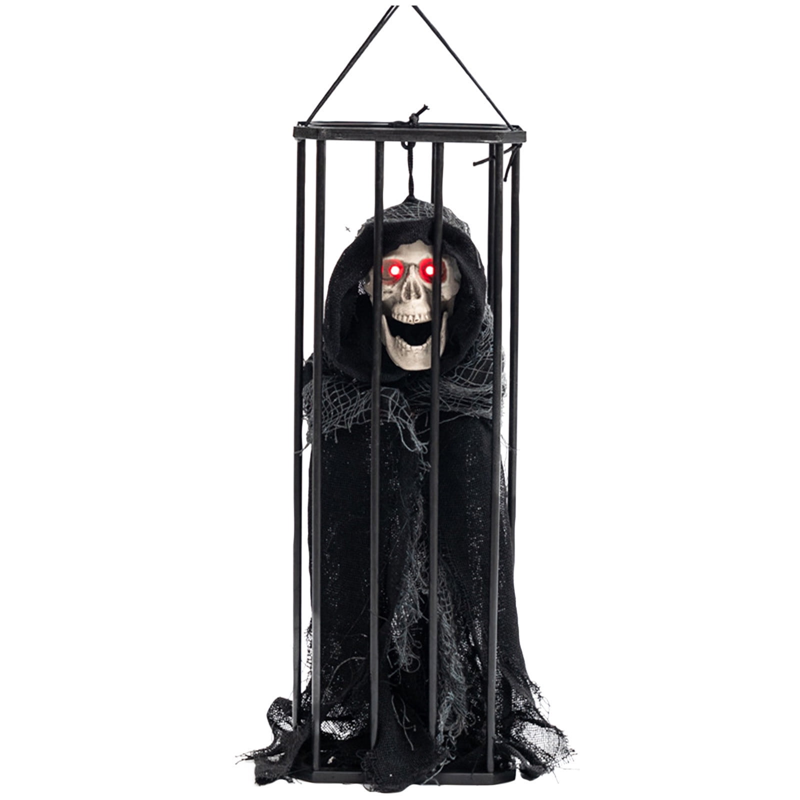 CZESTPYAKE Motion Activated Hanging Prisoner Cage Ghost - Red Eye ...