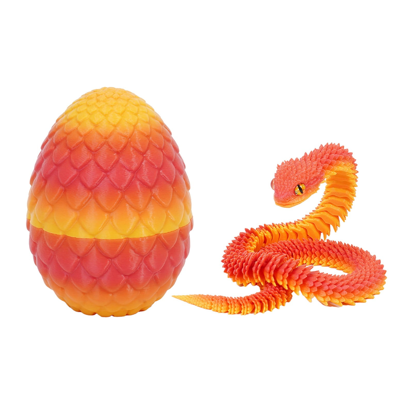 CZHGKM 3D Printed Articulated Snake with Egg 3D Printed Animals With ...