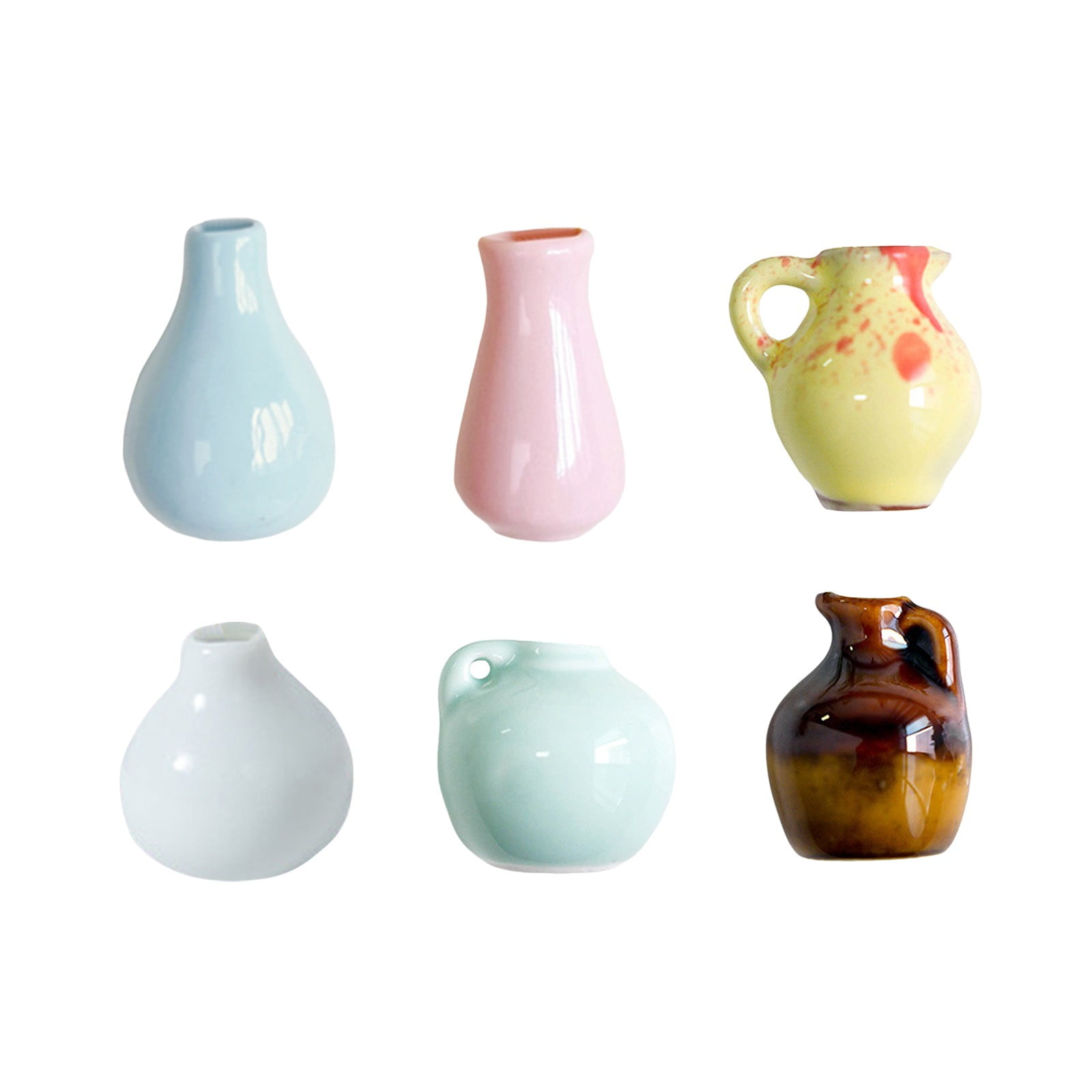 CZHGKM 3Pcs Mini Vase 3D Ceramic Flower Pot Fridge Pots for ...