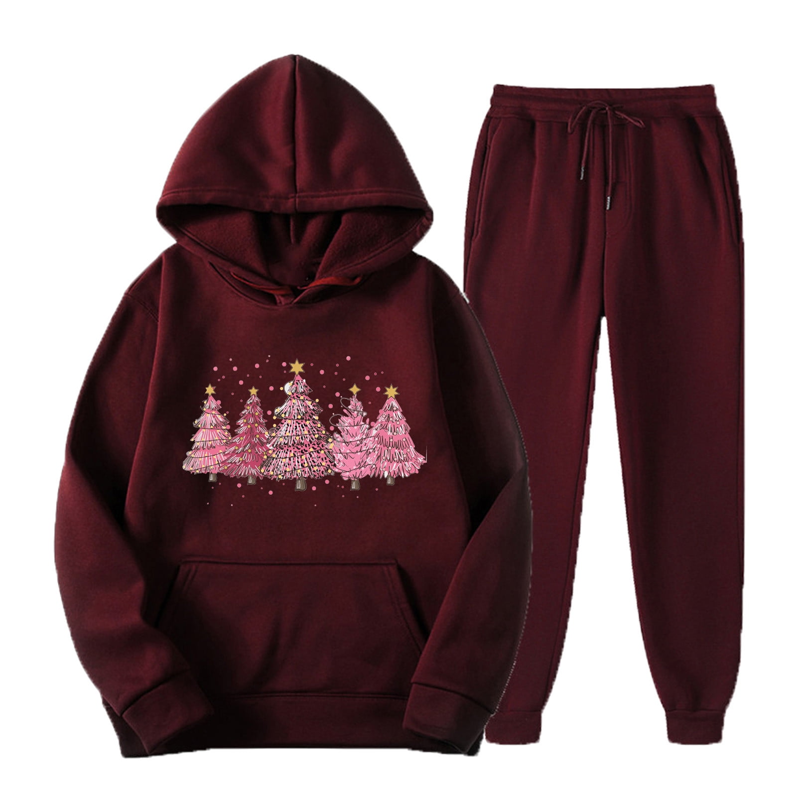 Czhjs Womens 2 Piece Tracksuit Set Clearance Solid Color Long Sleeve