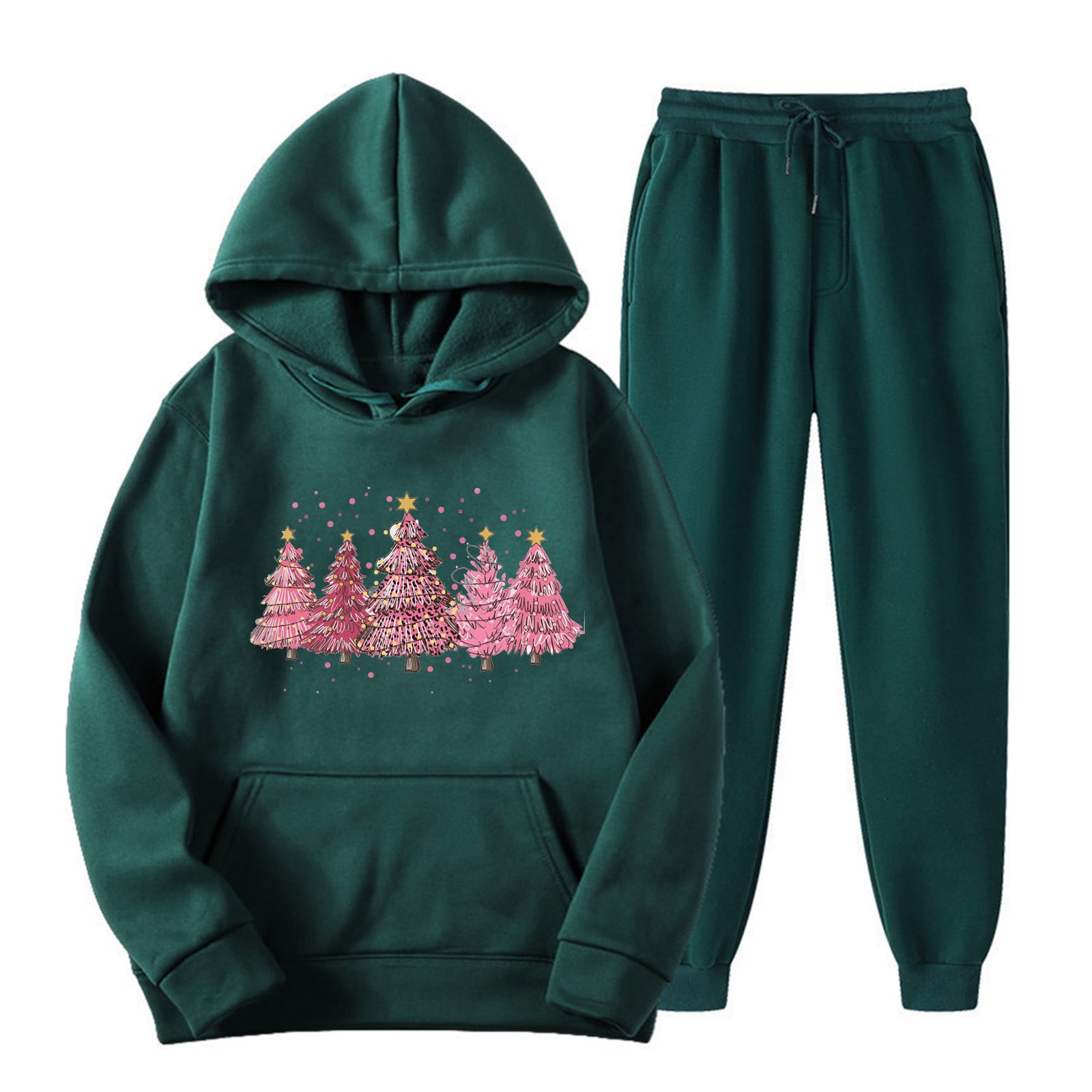 Czhjs Womens 2 Piece Tracksuit Set Clearance Solid Color Long Sleeve
