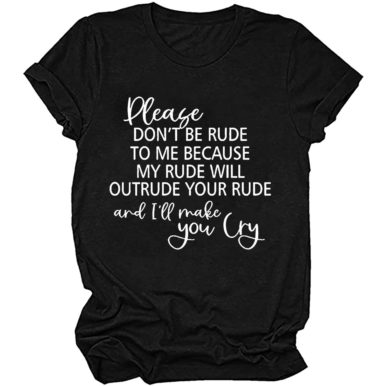 CZHJS Women's Funny Tees Comfy Casual Round Neck T Shirts Cozy Summer ...