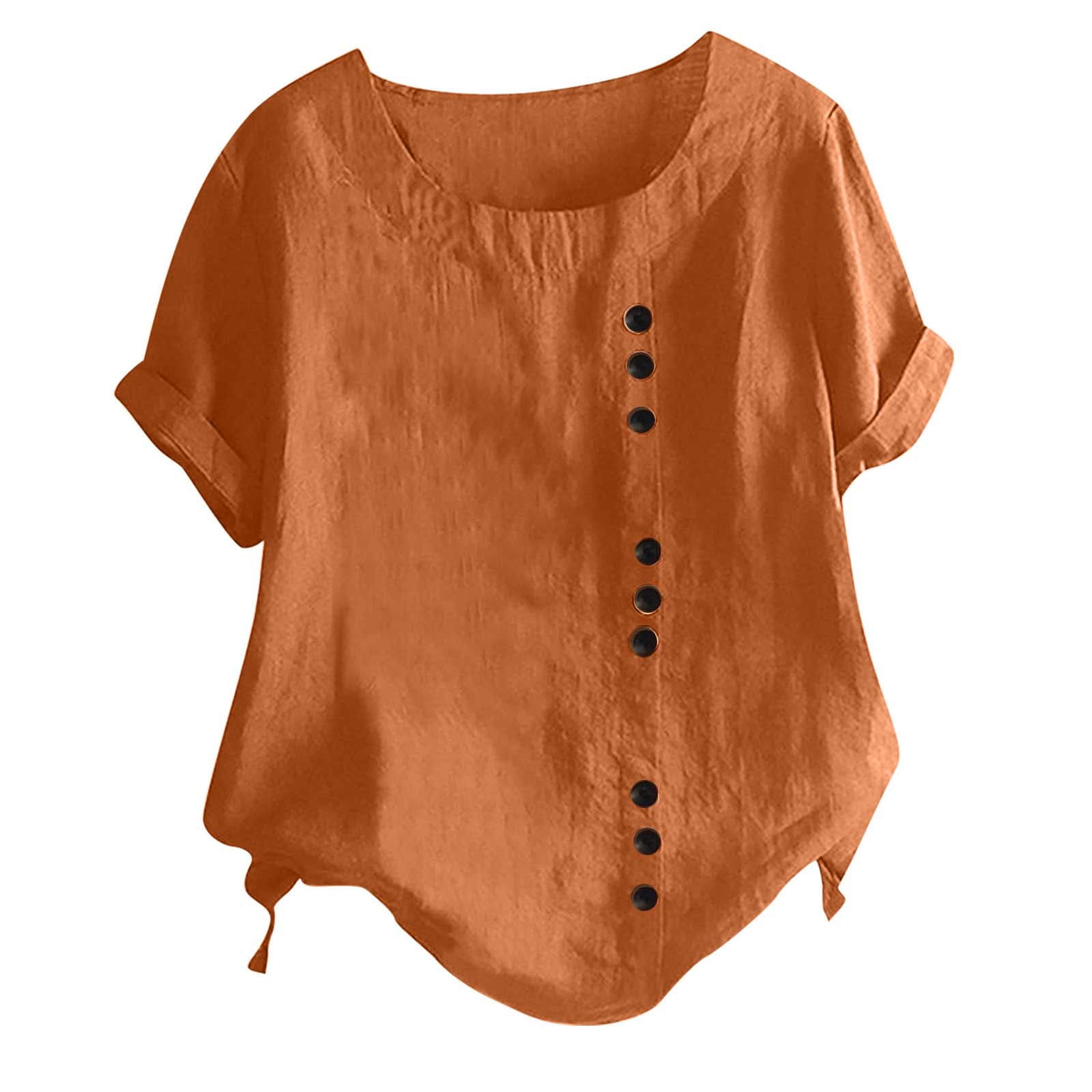 CZHJS Women's Short Sleeve Dressy Elegant Tops Clearance Crewneck ...