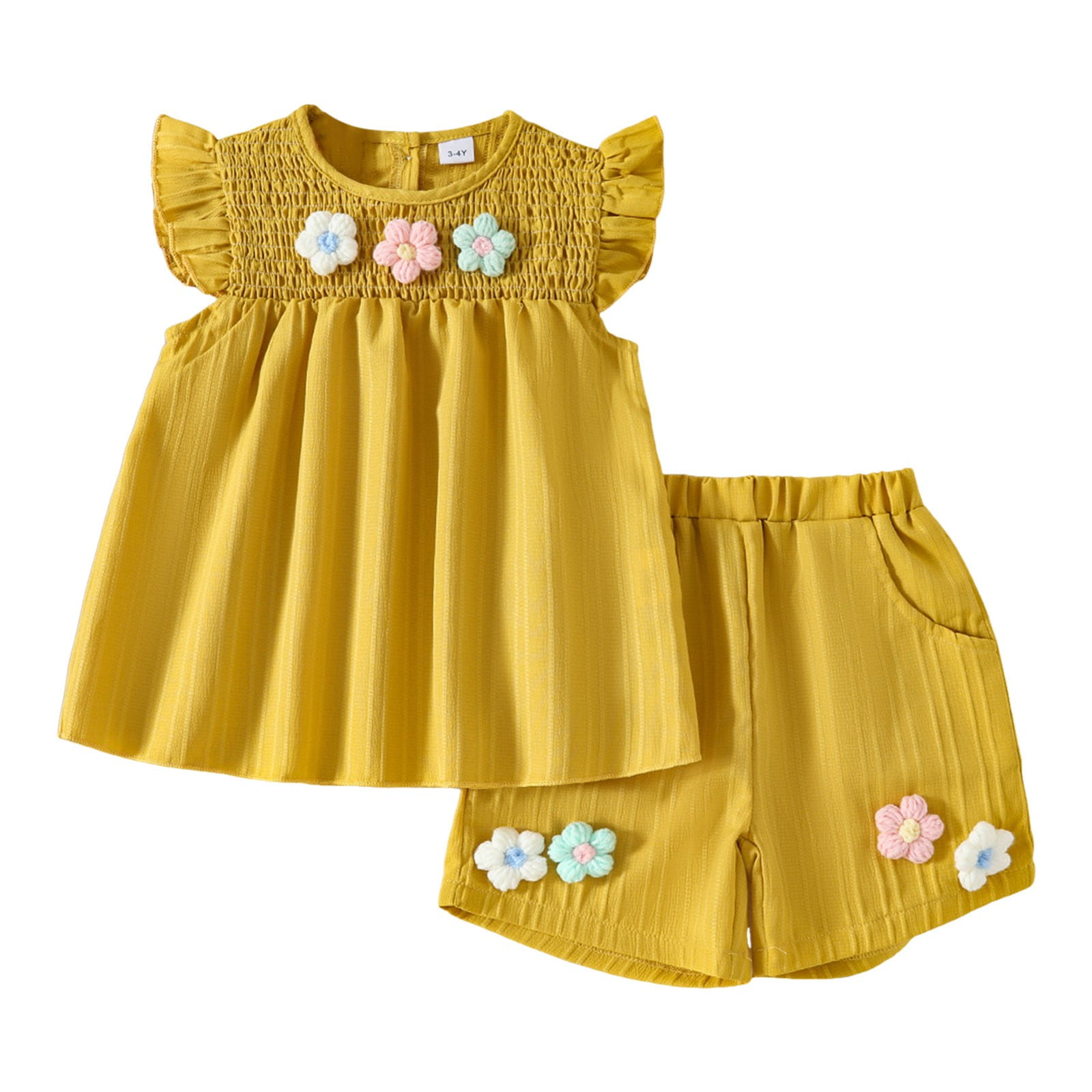 CZHQWE 12-18 Month Girl Clothes 4 Year Old Girl Clothes Toddler Baby Girl Outfits Floral Summer ...