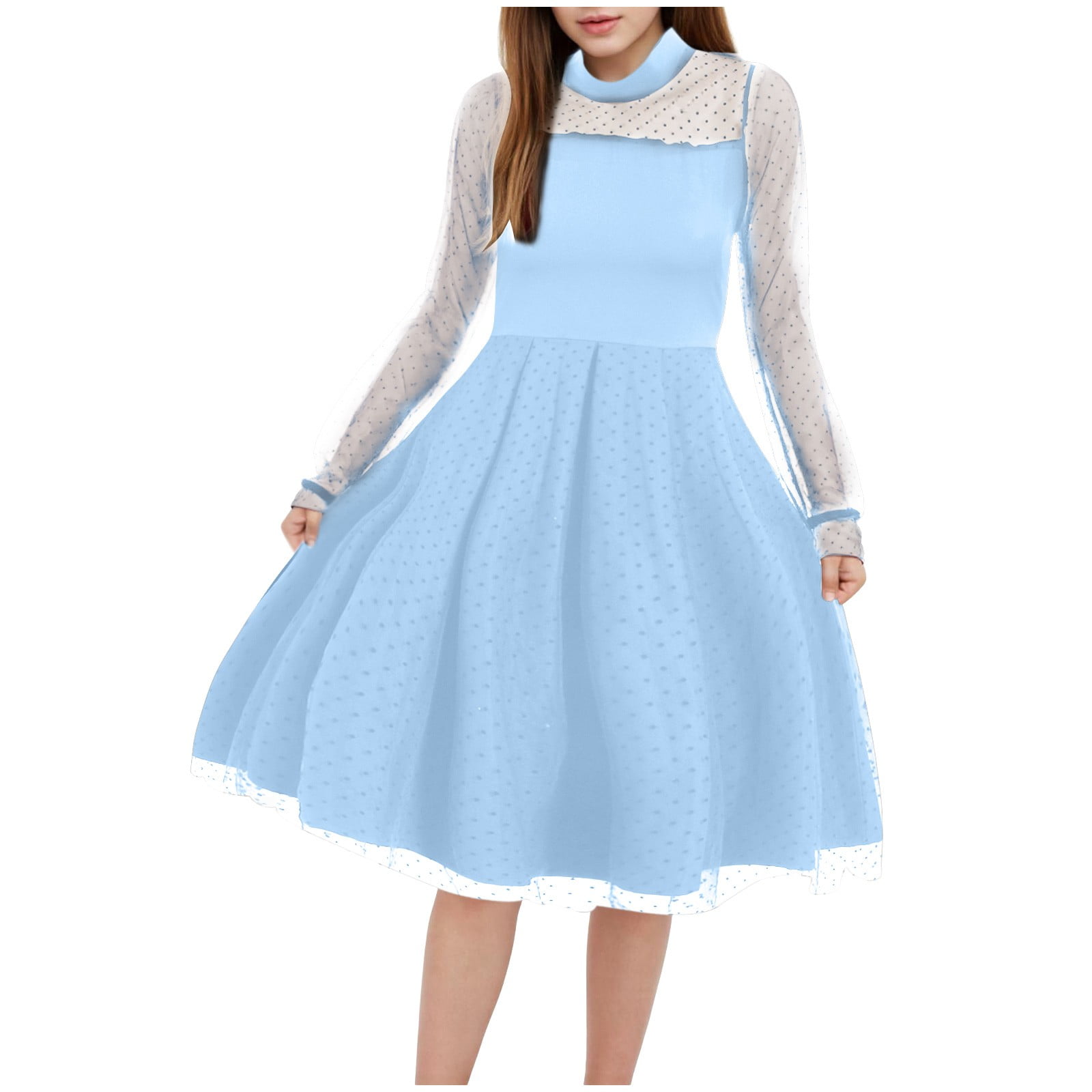 CZHQWE Dresses For Girls 10-12 Red Dress For Girls Girls Long Sleeve T ...