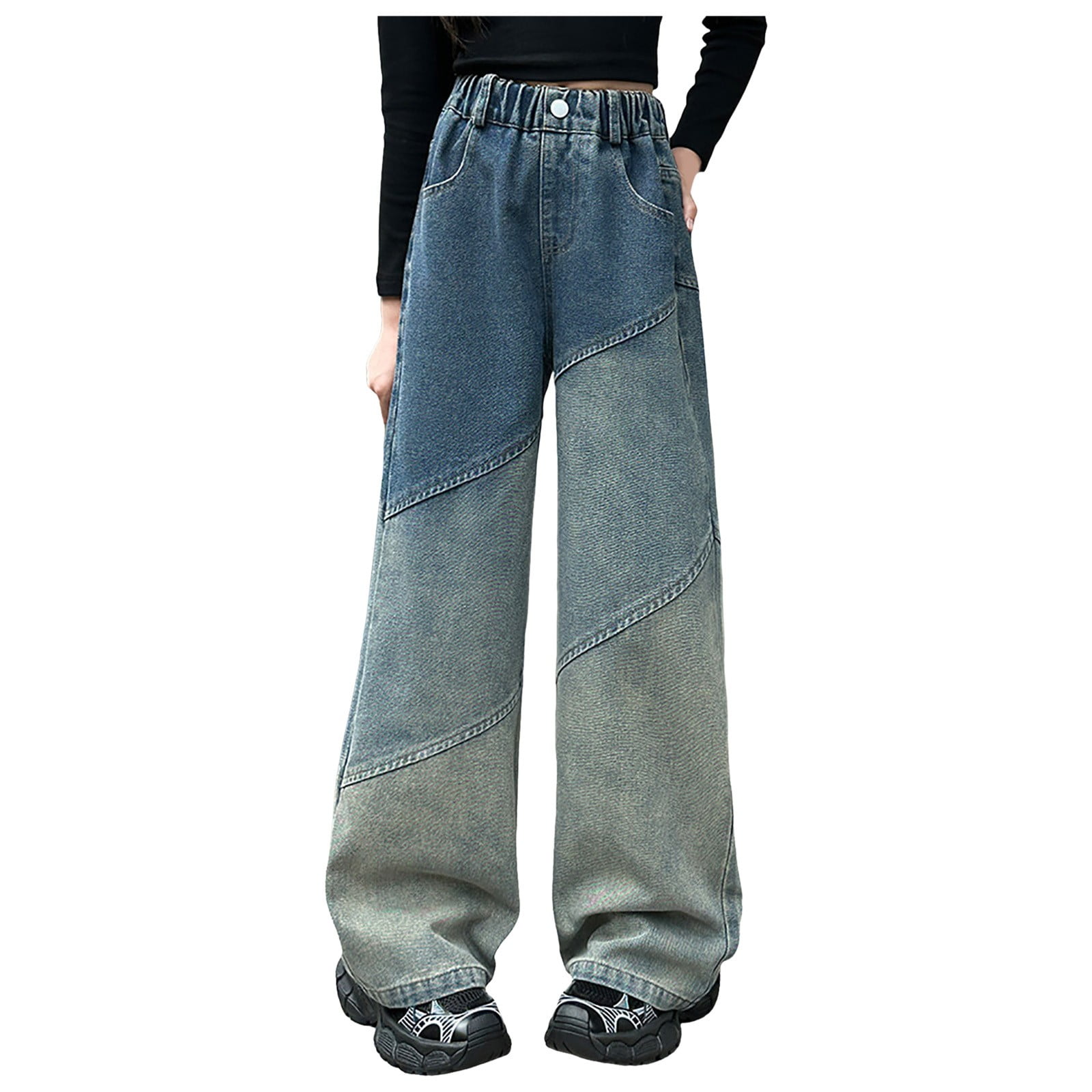 CZHQWE Girls Pants Size 8 Jeans Girls 12-14 Girls Baggy Jeans Casual ...