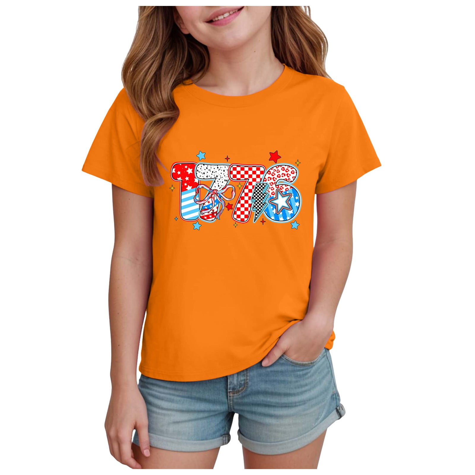 CZHQWE Girls Summer Tops Girls 4T Outfits Girls Short Sleeve T Shirts ...