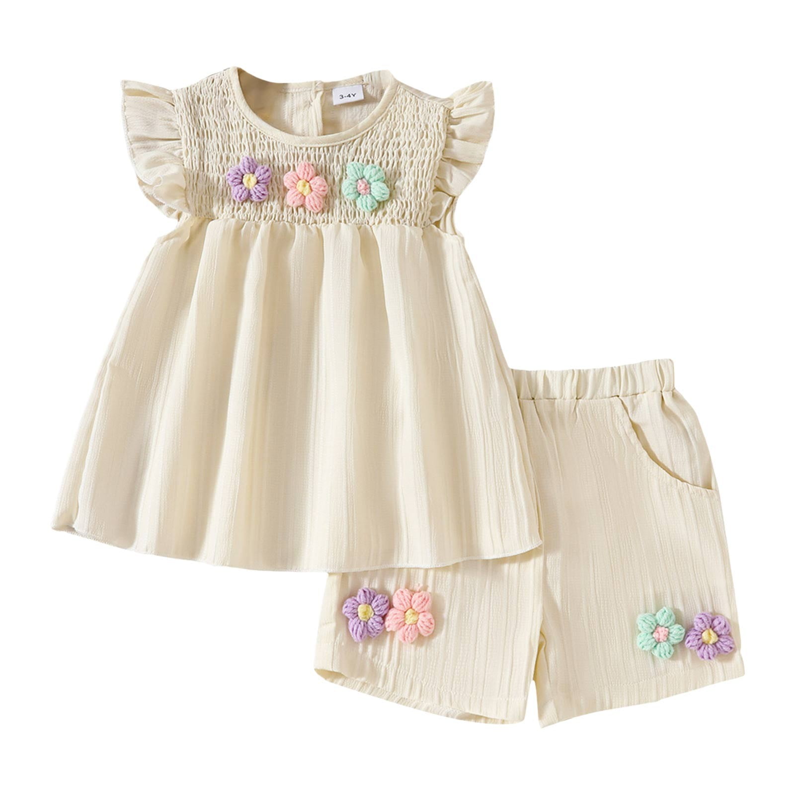 CZHQWE Ropa De Bebe NiñA 2T Summer Clothes For Girls Toddler Baby Girl Outfits Floral Summer ...