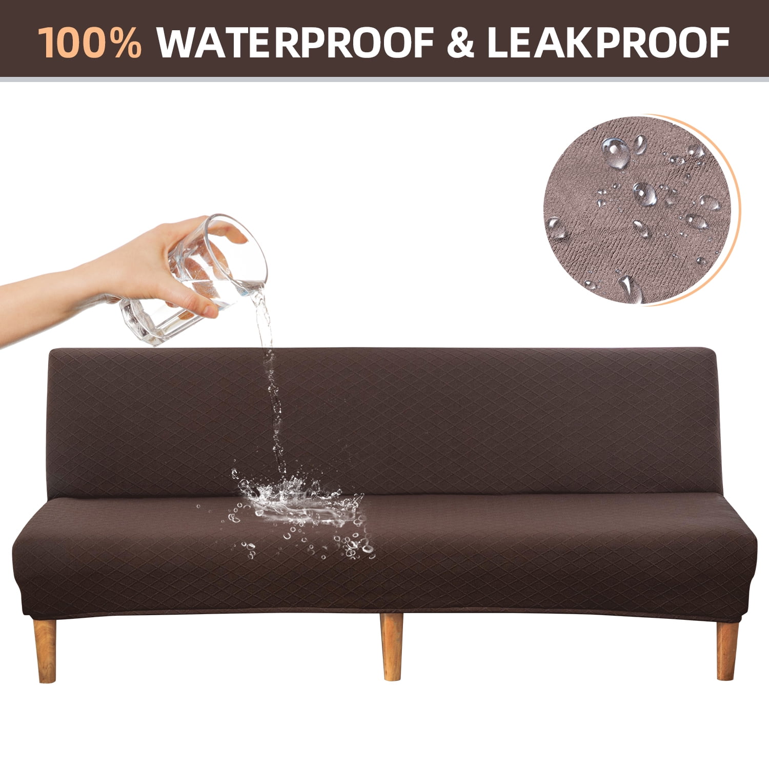 CZL Waterproof Futon Mattress Cover, Armless Sofa Bed Protector ...