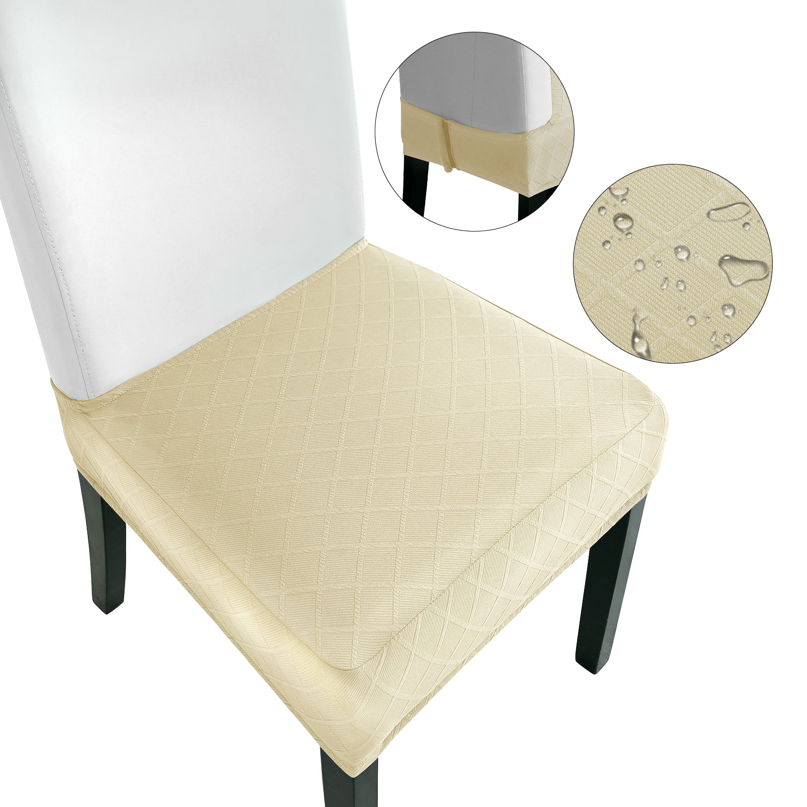 CZL 2 Pack Dining Chair Covers, Zipper Design Dining Chair Seat Covers ...