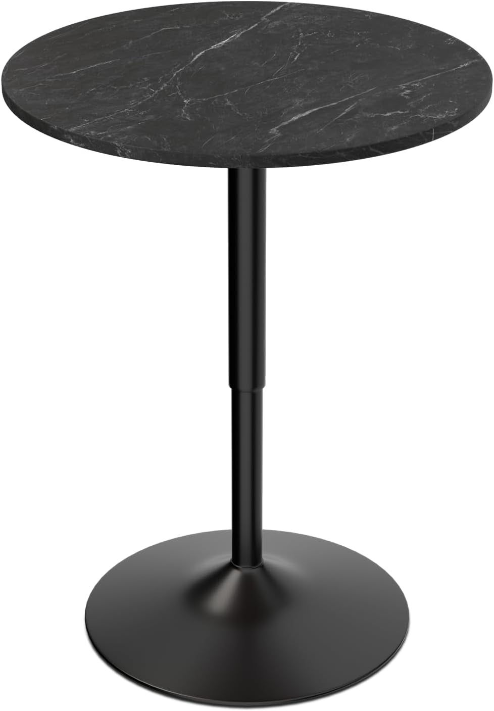 CZMDZH 23.5'' Round Adjustable Height Wood Bar Pub Table Adjustable ...