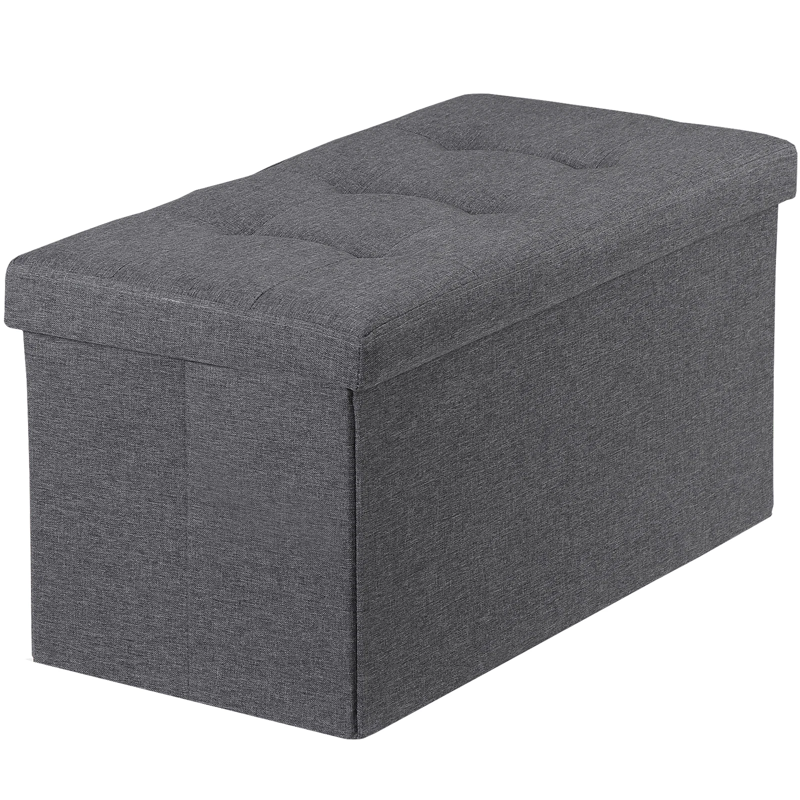 CZMDZH Square Ottoman Folding Storage Bench, Storage Chest Foot Rest ...