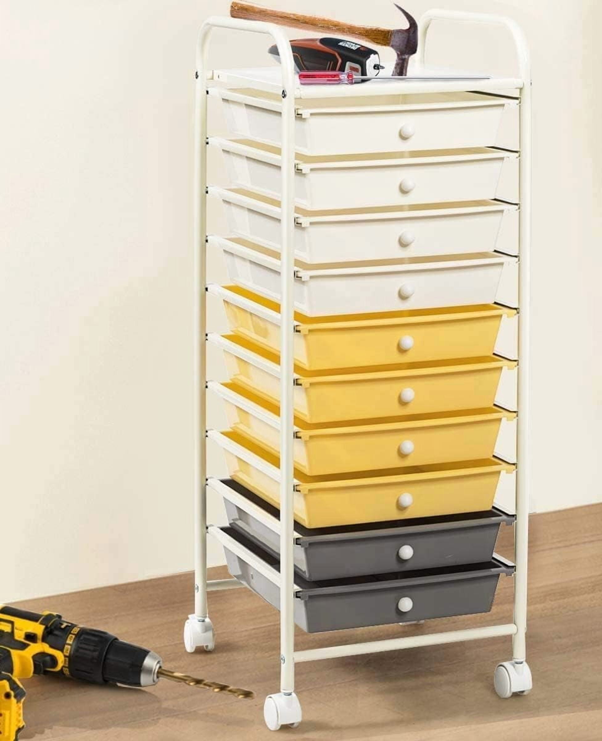 CZMJY 10-Drawer Storage Cart, Utility Cart with Removable Drawers ...